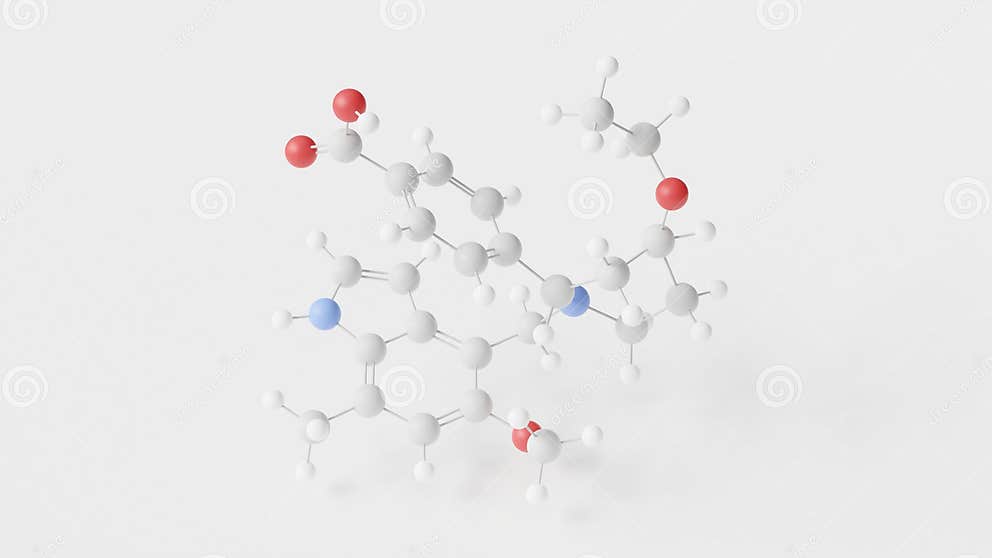 Iptacopan Molecule 3d, Molecular Structure, Ball and Stick Model ...