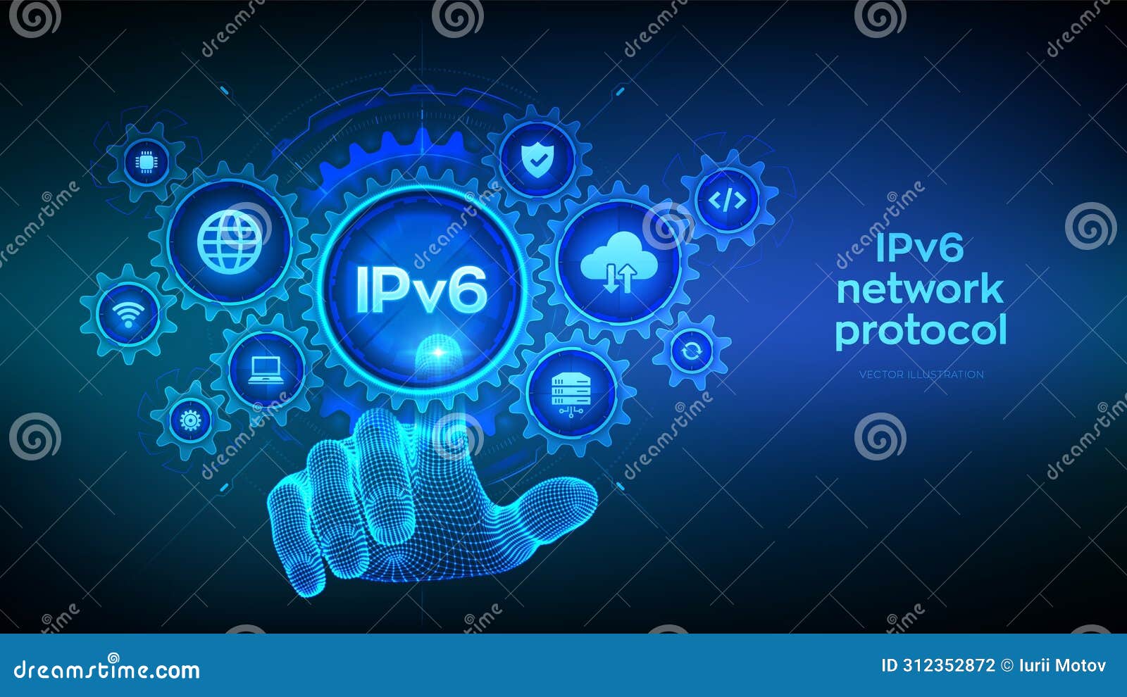 Ipv6 Network Technology Concept On Server Room Background Stock ...