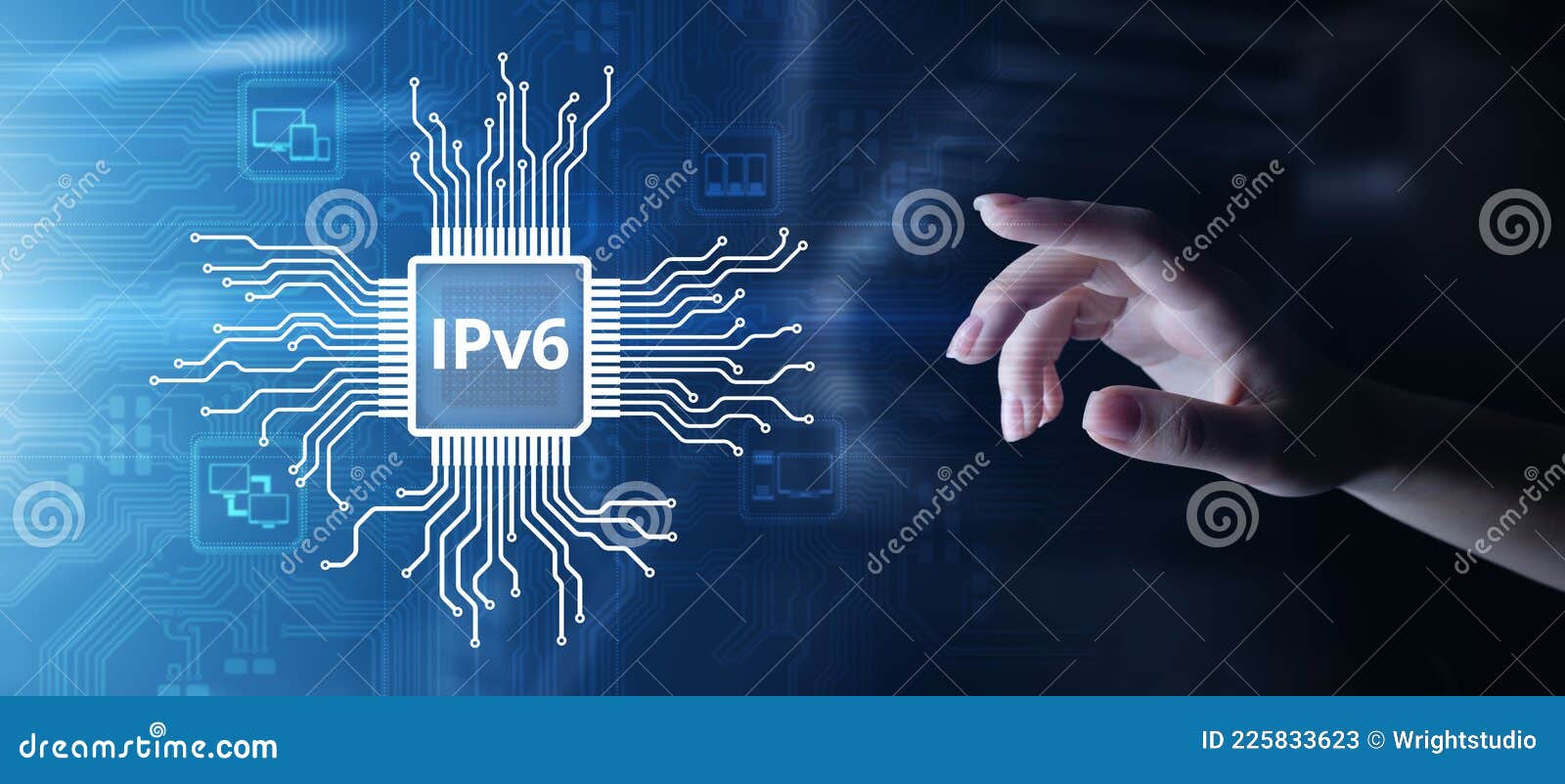 Ipv6 Network Technology Concept On Server Room Background Royalty-Free ...