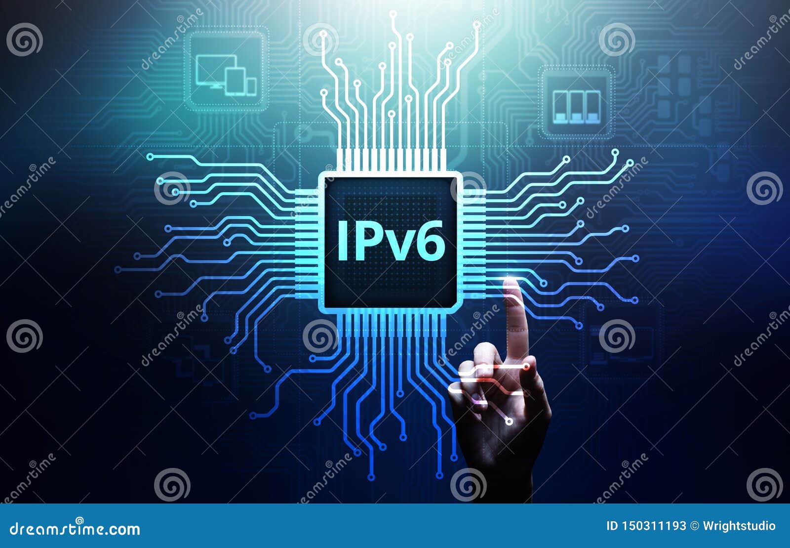 Ipv6 Network Protocol Standard Internet Communication Concept on ...