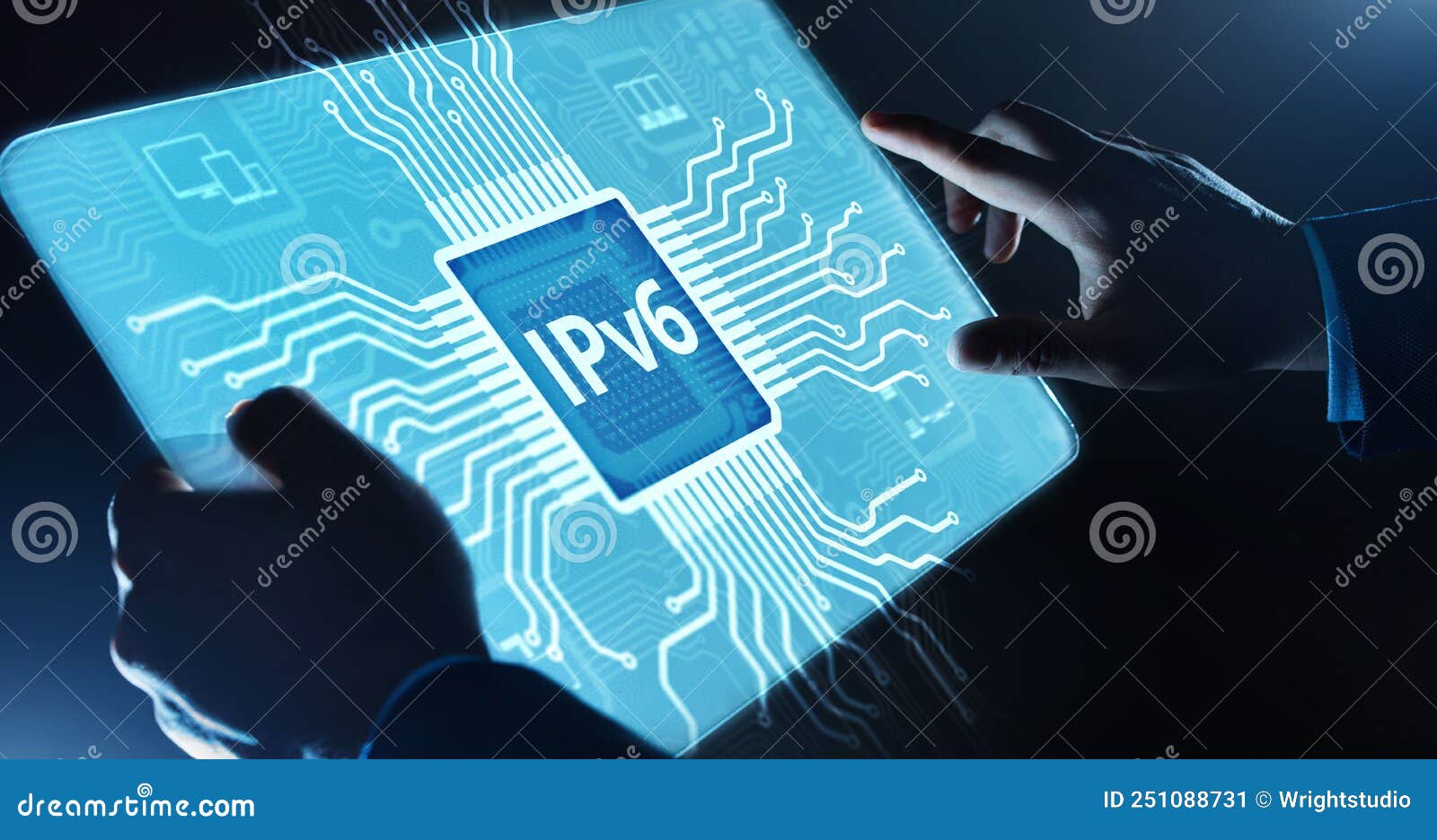 Ipv6 Network Technology Concept On Server Room Background Stock ...