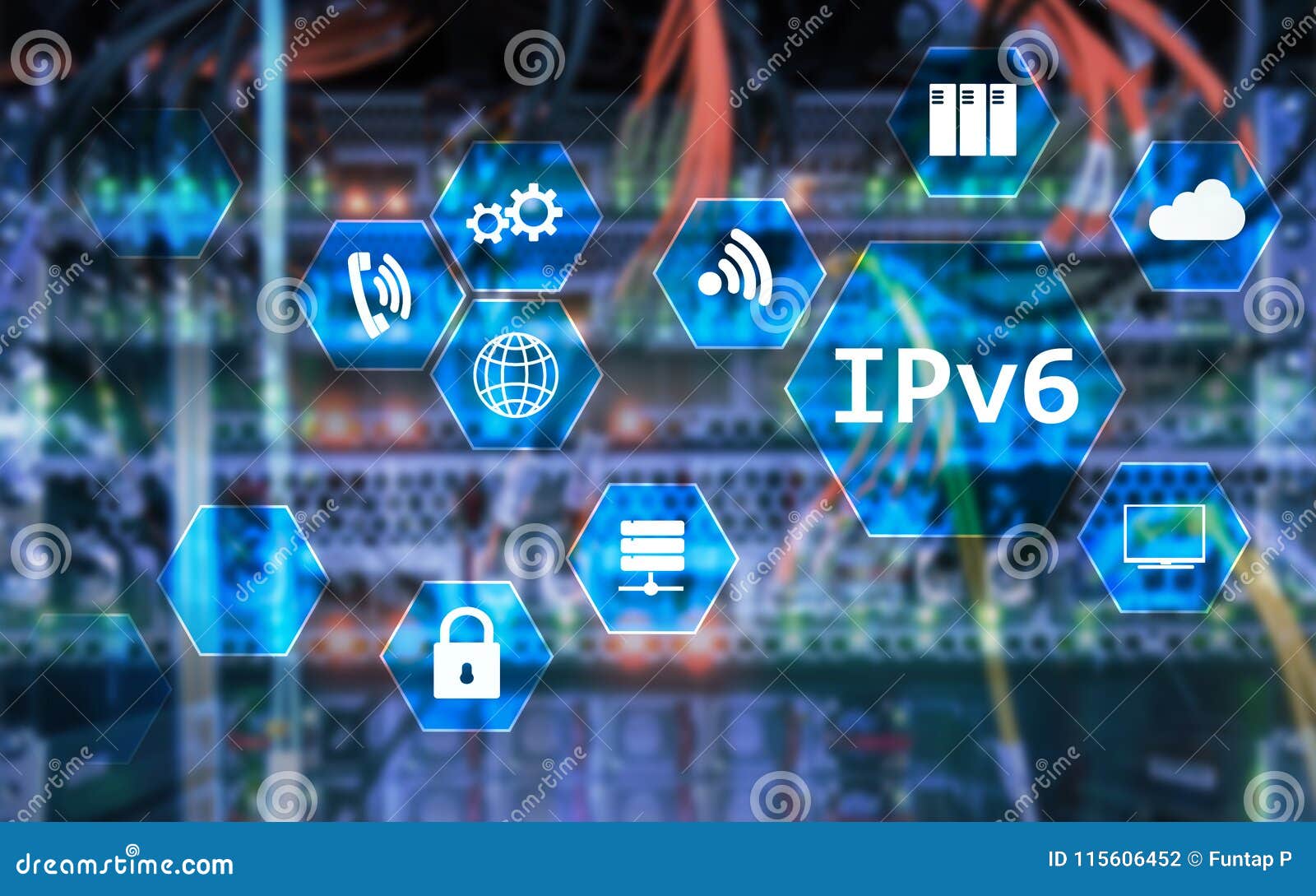 Ipv6 Network Technology Concept On Server Room Background Stock Image ...