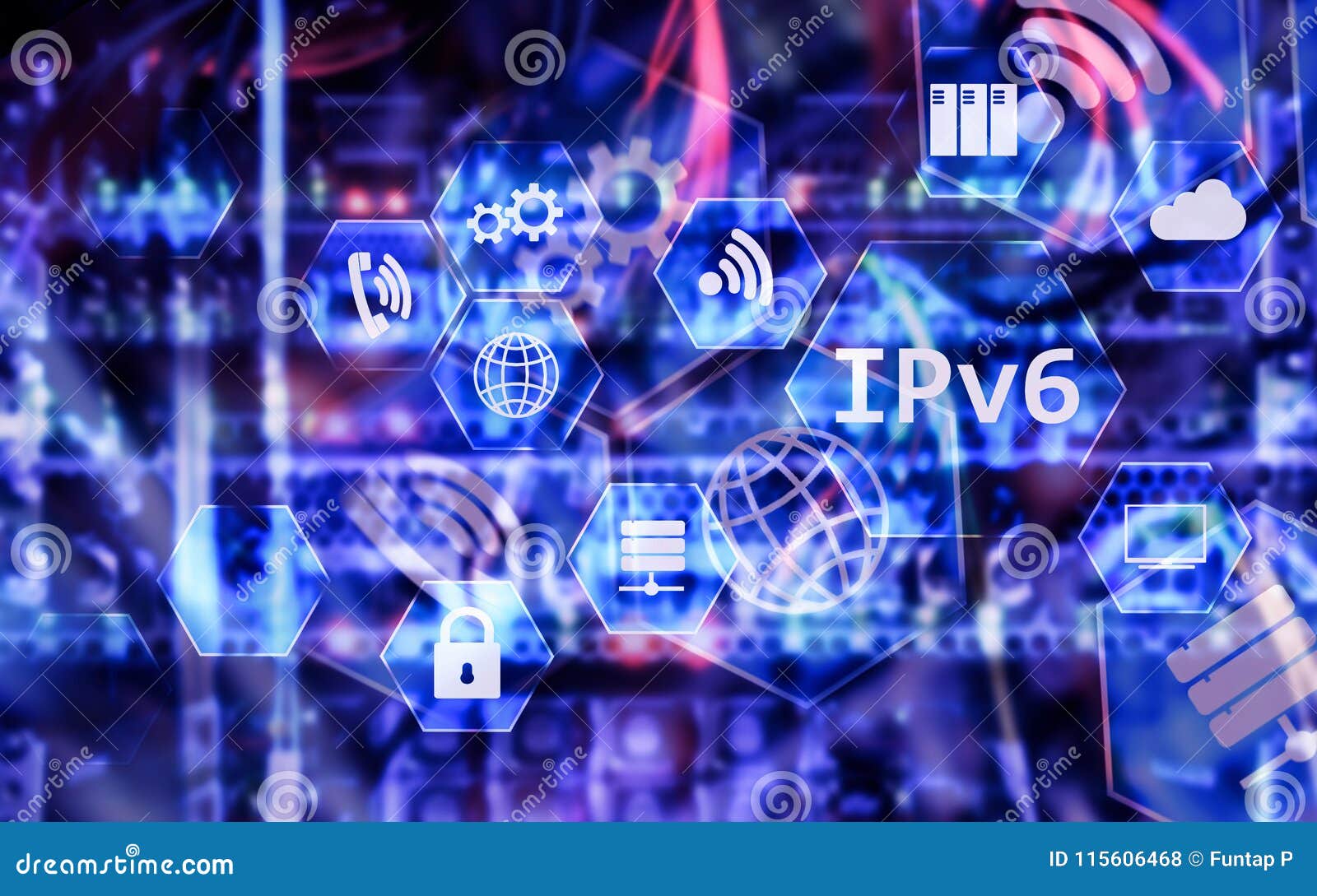 Ipv6 Network Technology Concept On Server Room Background. Royalty-Free ...