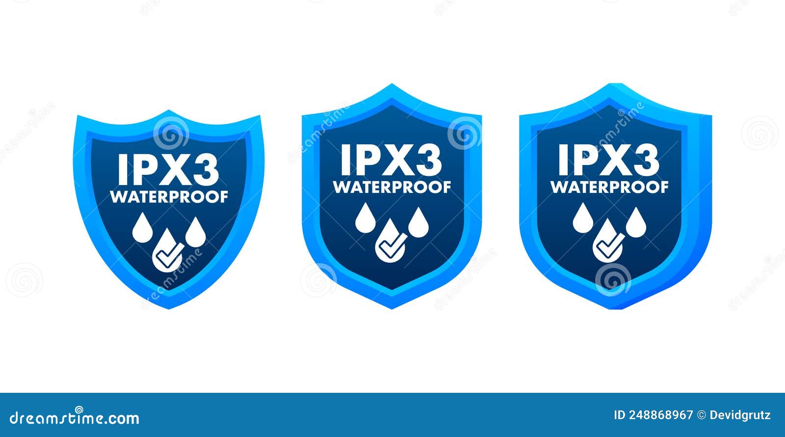 IPX3 Waterproof, Water Resistance Level Information Sign Stock Vector ...