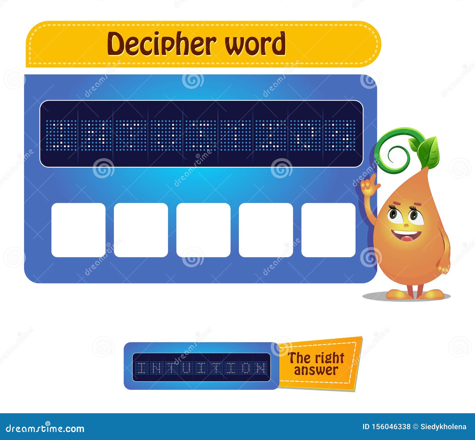 Iq Decipher Word Visual Game Stock Illustration - Illustration of ...