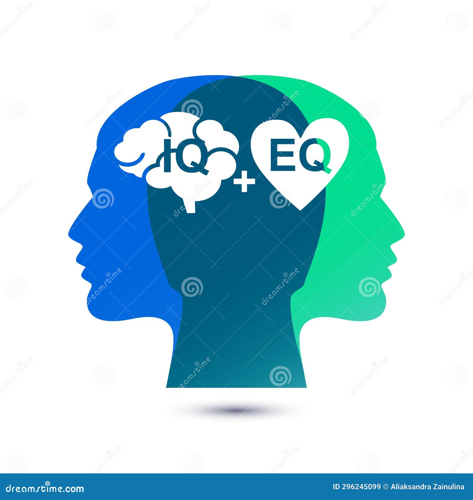 IQ and EQ with Head Profile Vector Illustration Stock Illustration ...