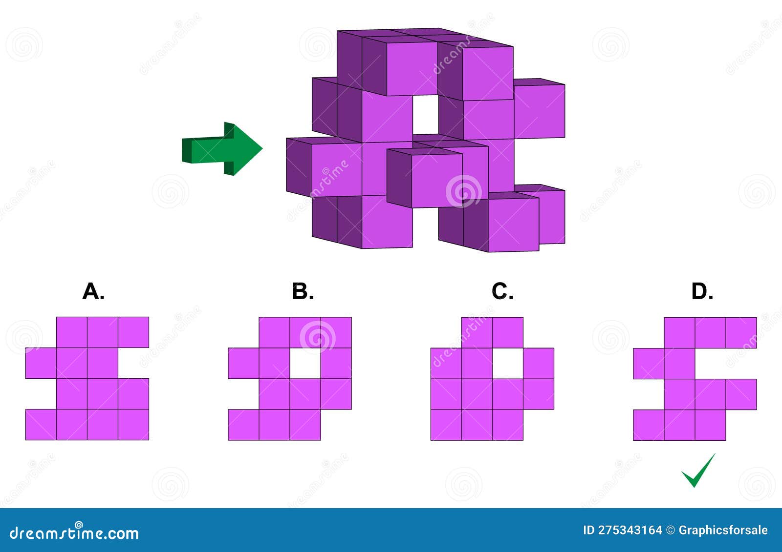 IQ Exam 3D Object Side View Stock Vector - Illustration of ...