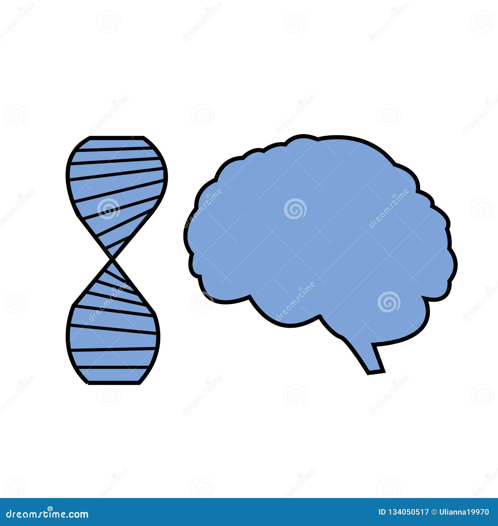 Iq Illustration By Dna And Brain Royalty-Free Cartoon | CartoonDealer ...