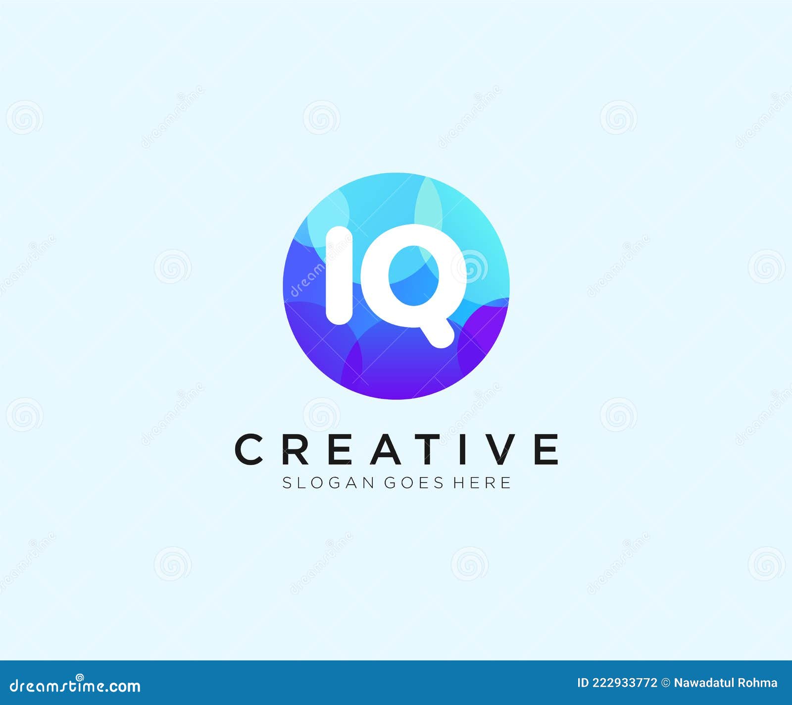 IQ Initial Logo with Colorful Circle Template Vector Stock Vector ...