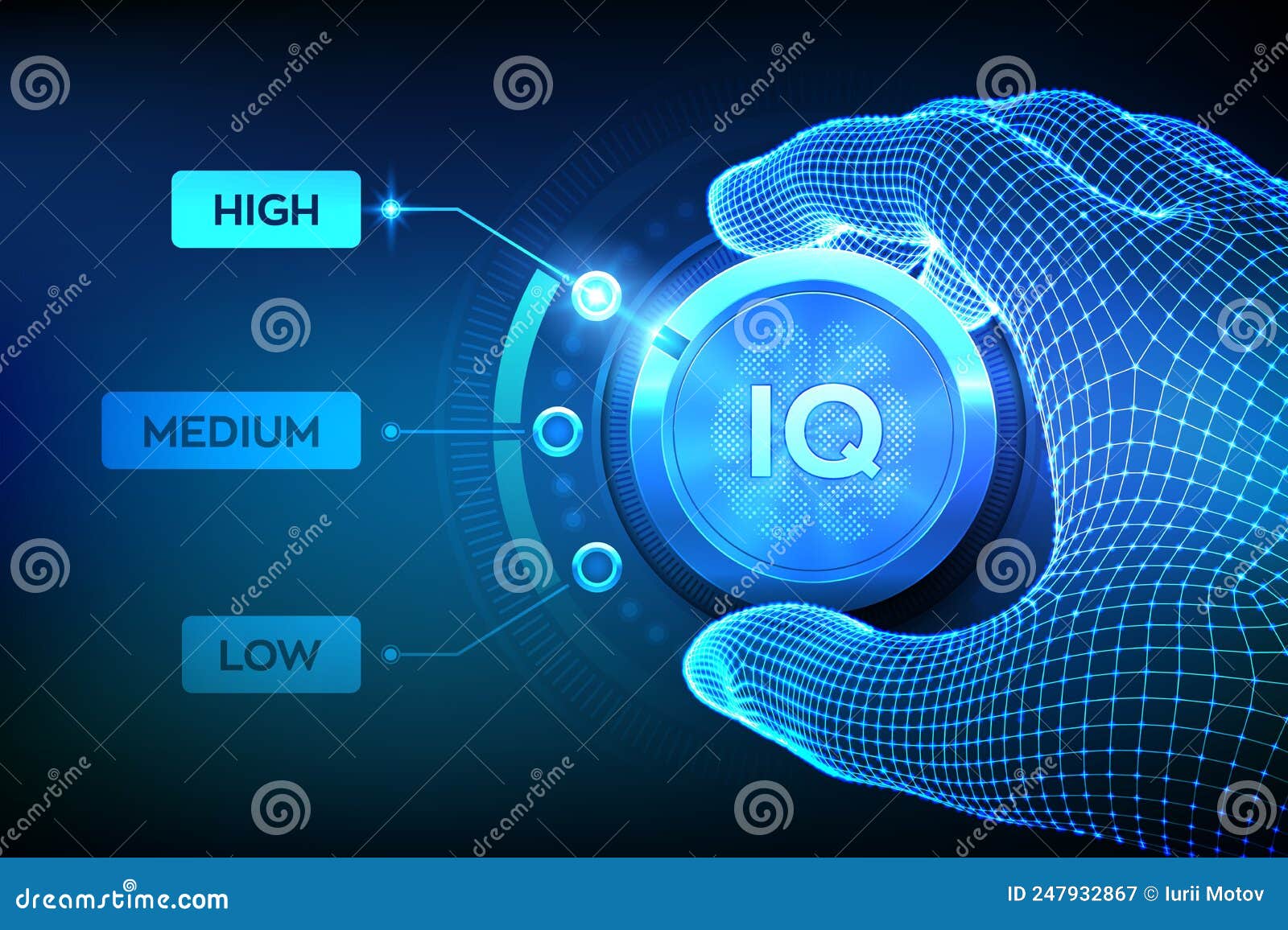 IQ Levels Knob Button. Increasing Intelligence Quotient Level ...