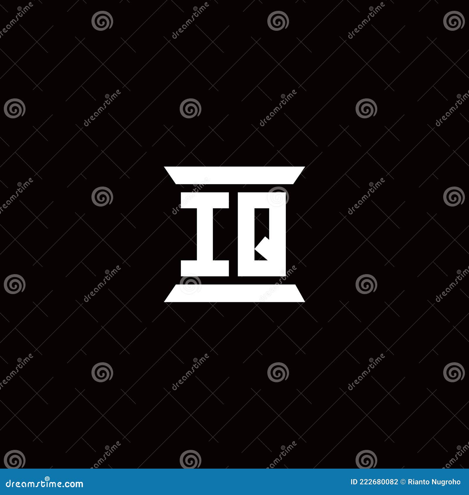 IQ Logo Monogram with Pillar Shape Designs Template Stock Vector ...