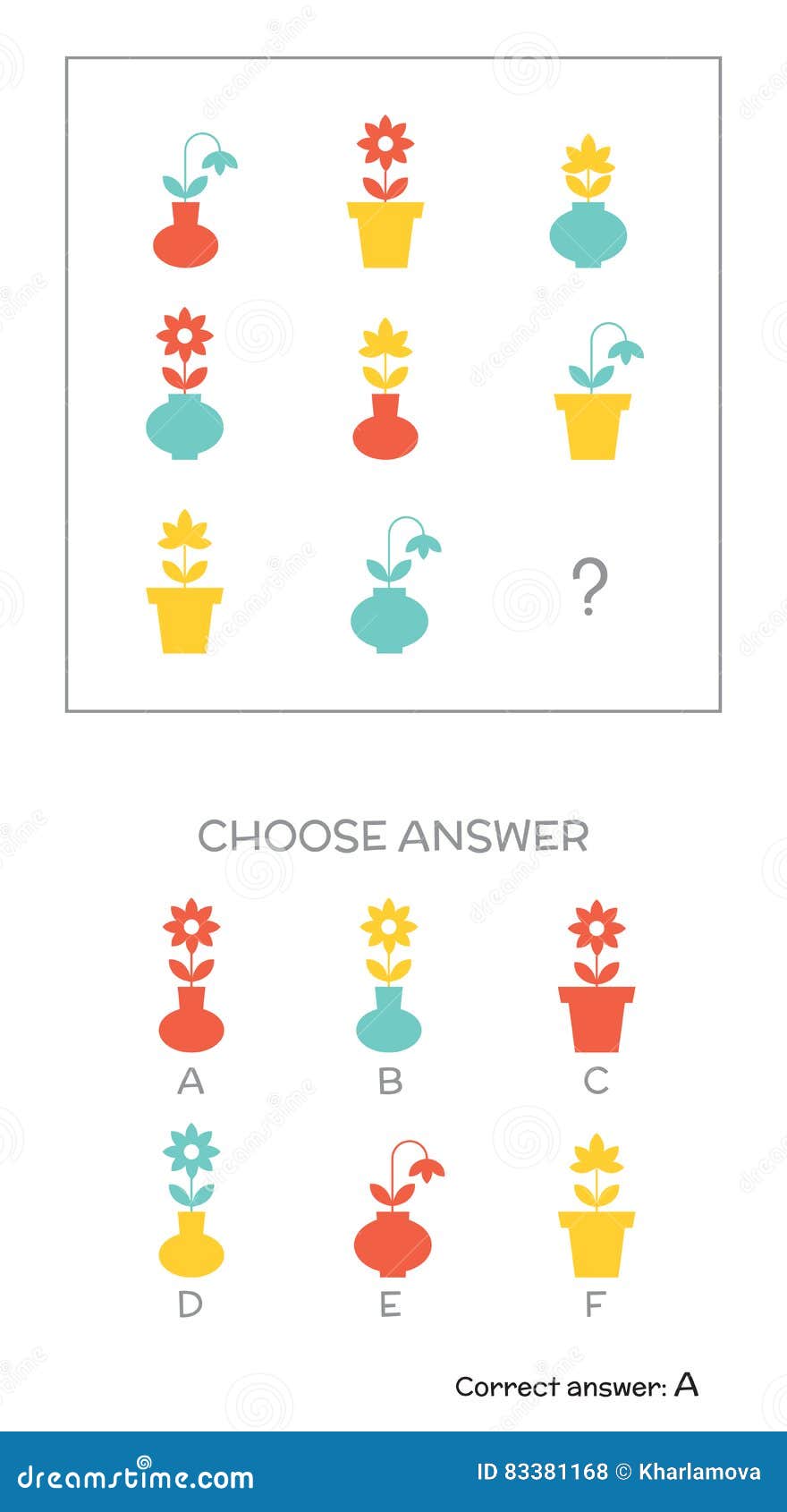 IQ Test. Choose Correct Answer. Set Of Logical Tasks Composed Of ...