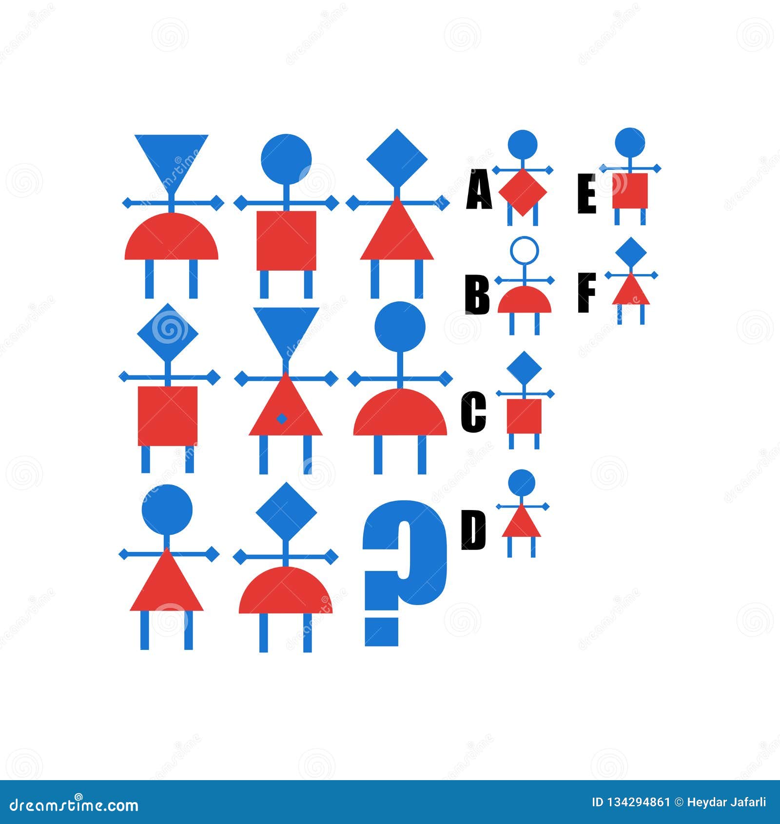 Logical Task. Find The Correct Silhouette Game Vector Illustration ...