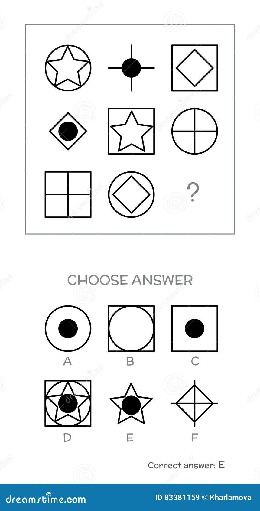 Choose Correct Answer. IQ Test. Logical Task, Educational Game For ...