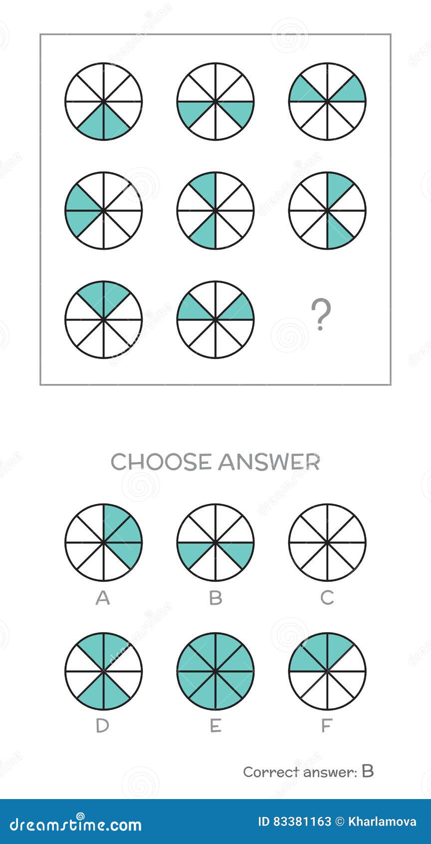 IQ Test. Choose Correct Answer. Set Of Logical Tasks Composed Of ...