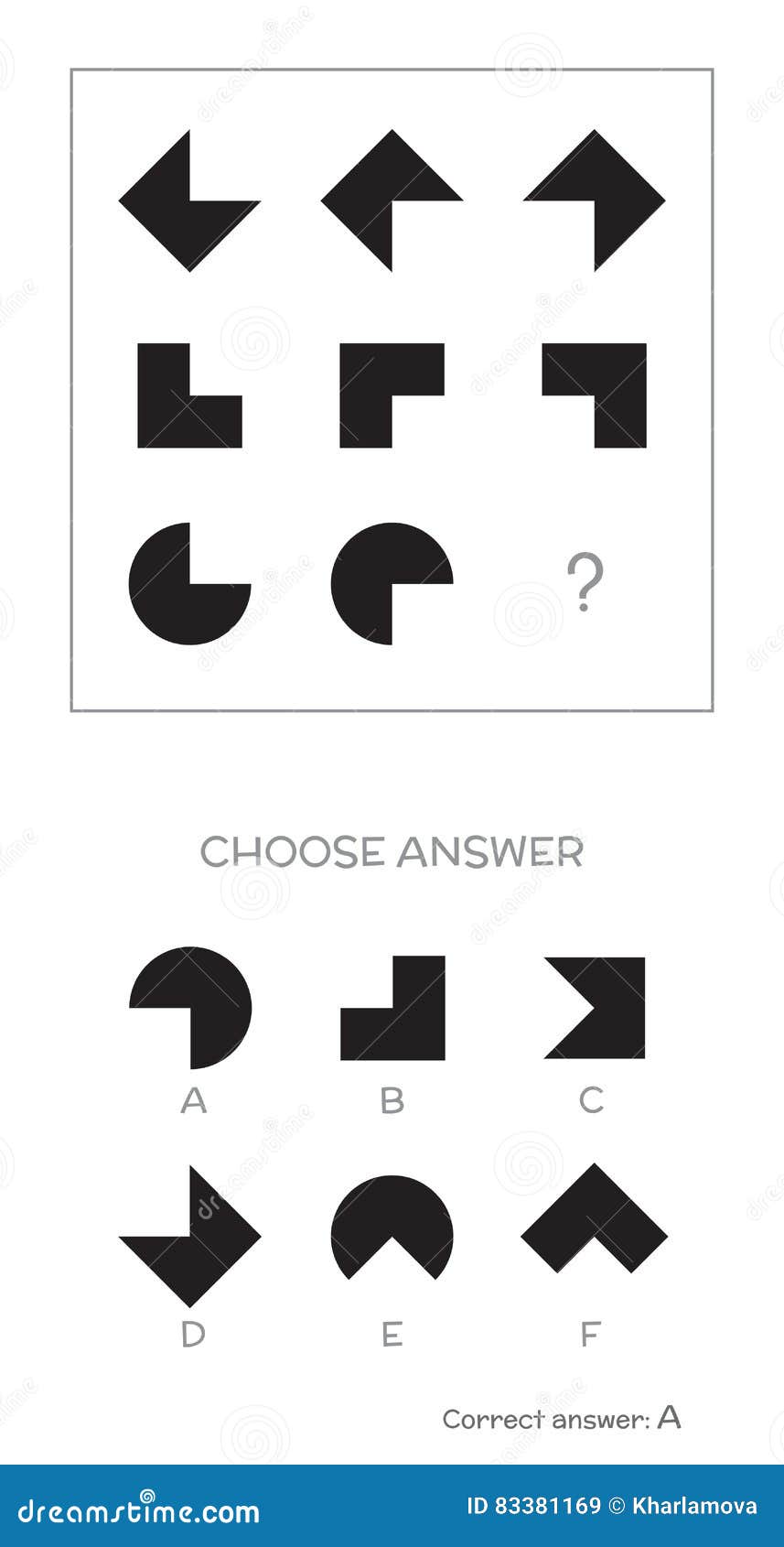 IQ Test. Choose Correct Answer. Set Of Logical Tasks Composed Of ...