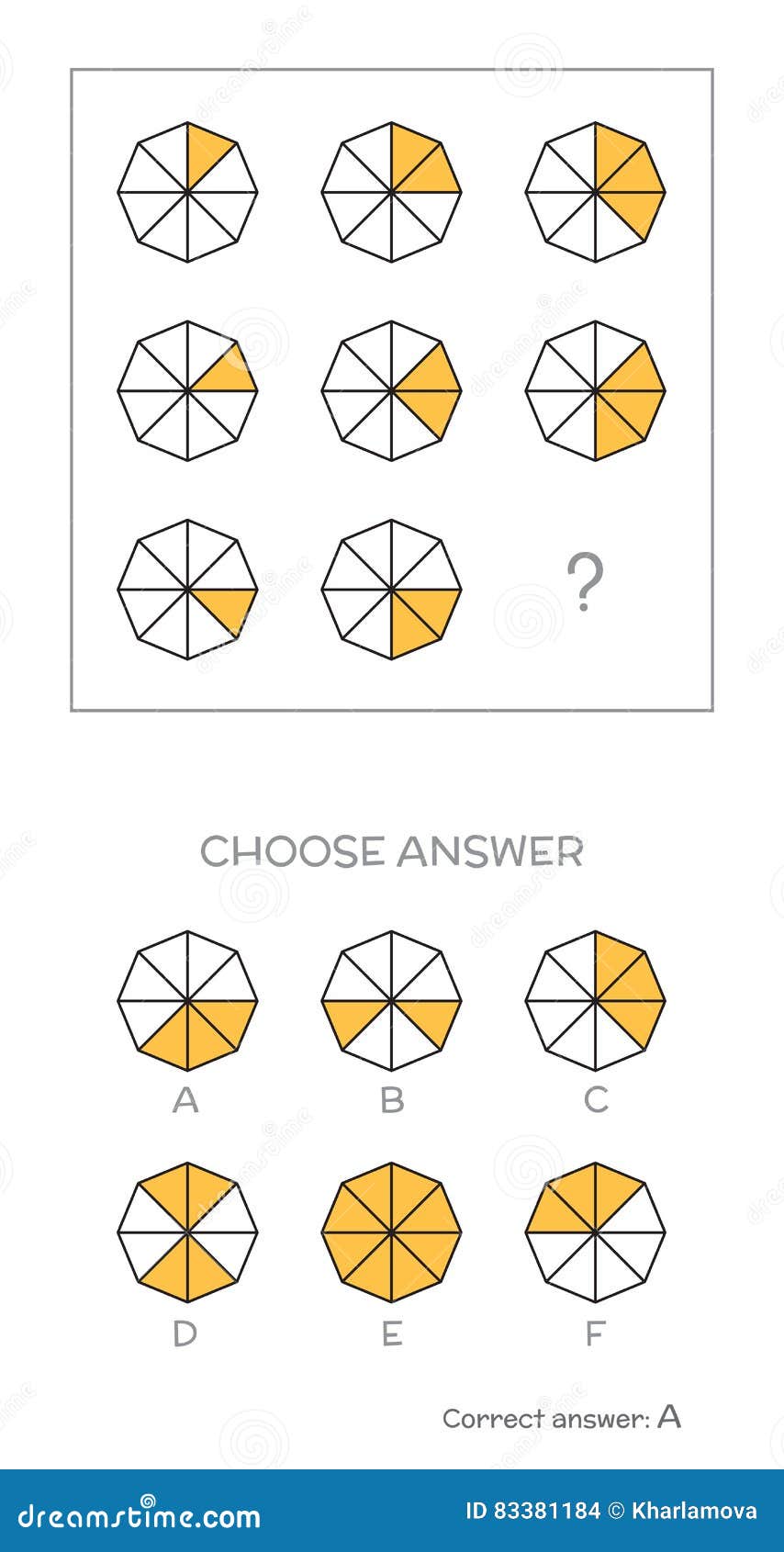 IQ Test. Choose Correct Answer. Set Of Logical Tasks Composed Of ...