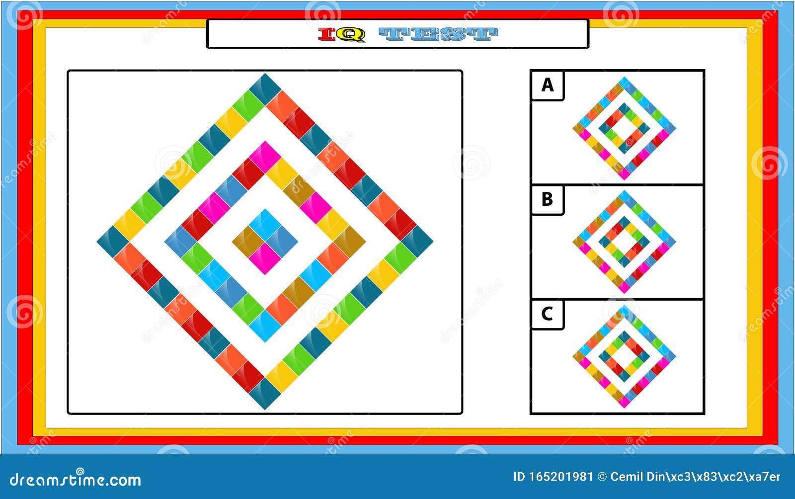 IQ Test. Geometric Shapes. Top And Side Projection. Logical Tasks ...