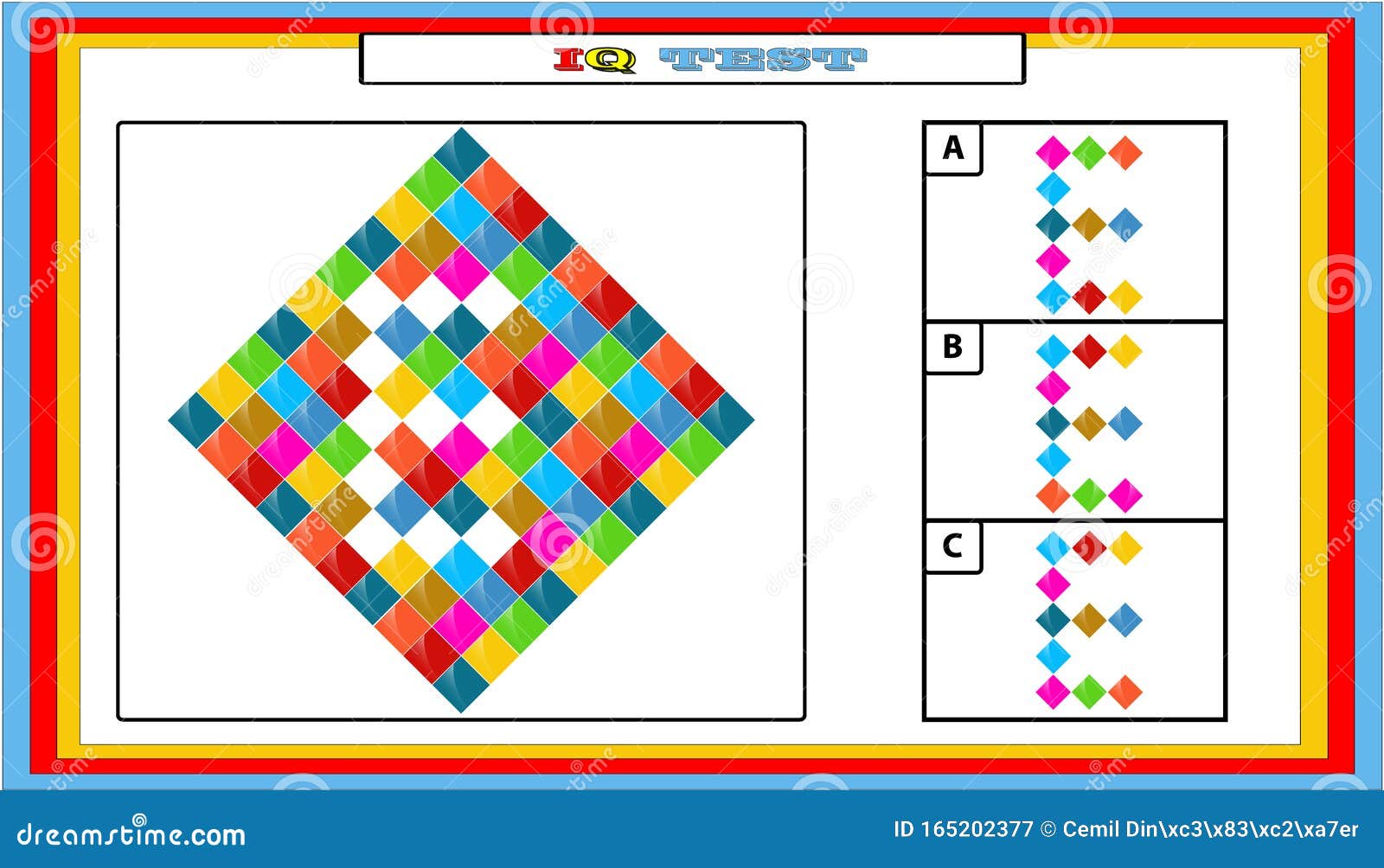 IQ Test. Choose Correct Answer. Set of Logical Tasks Composed of ...