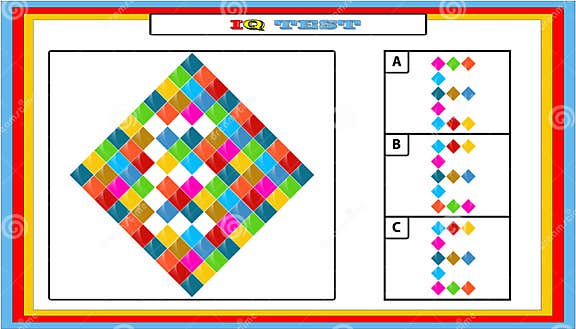 IQ Test. Choose Correct Answer. Set of Logical Tasks Composed of ...