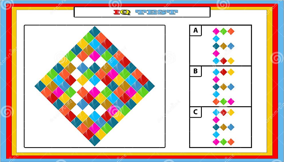 IQ Test. Choose Correct Answer. Set of Logical Tasks Composed of ...