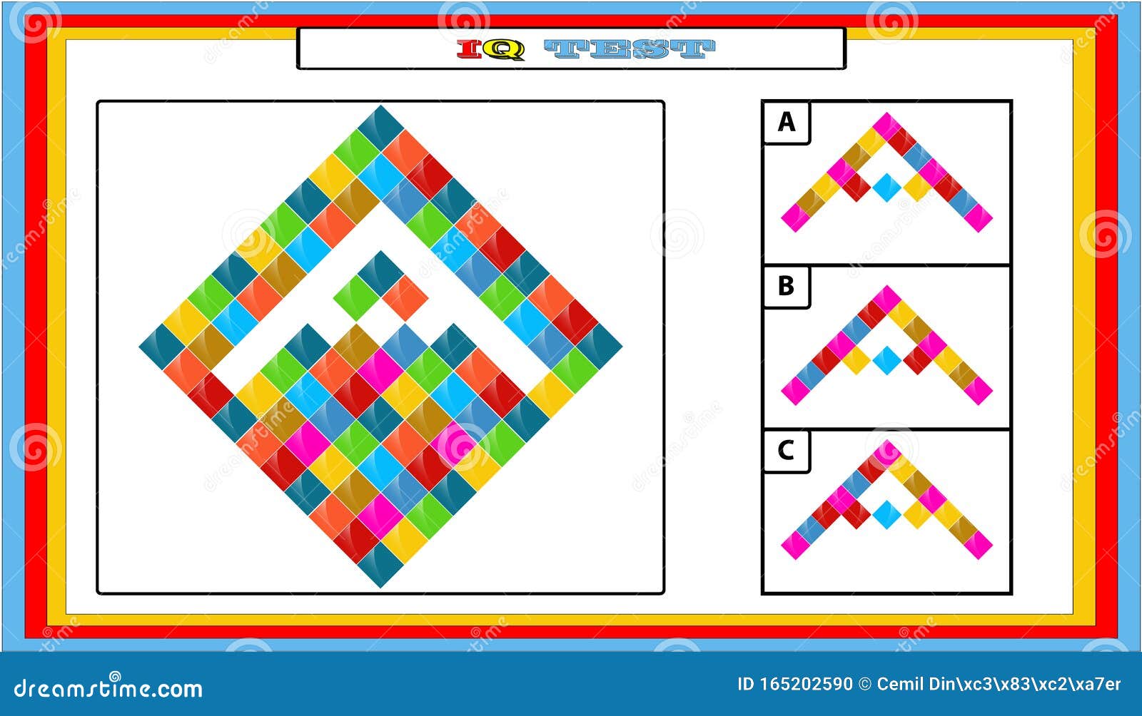 IQ Test. Choose Correct Answer. Set Of Logical Tasks Composed Of ...