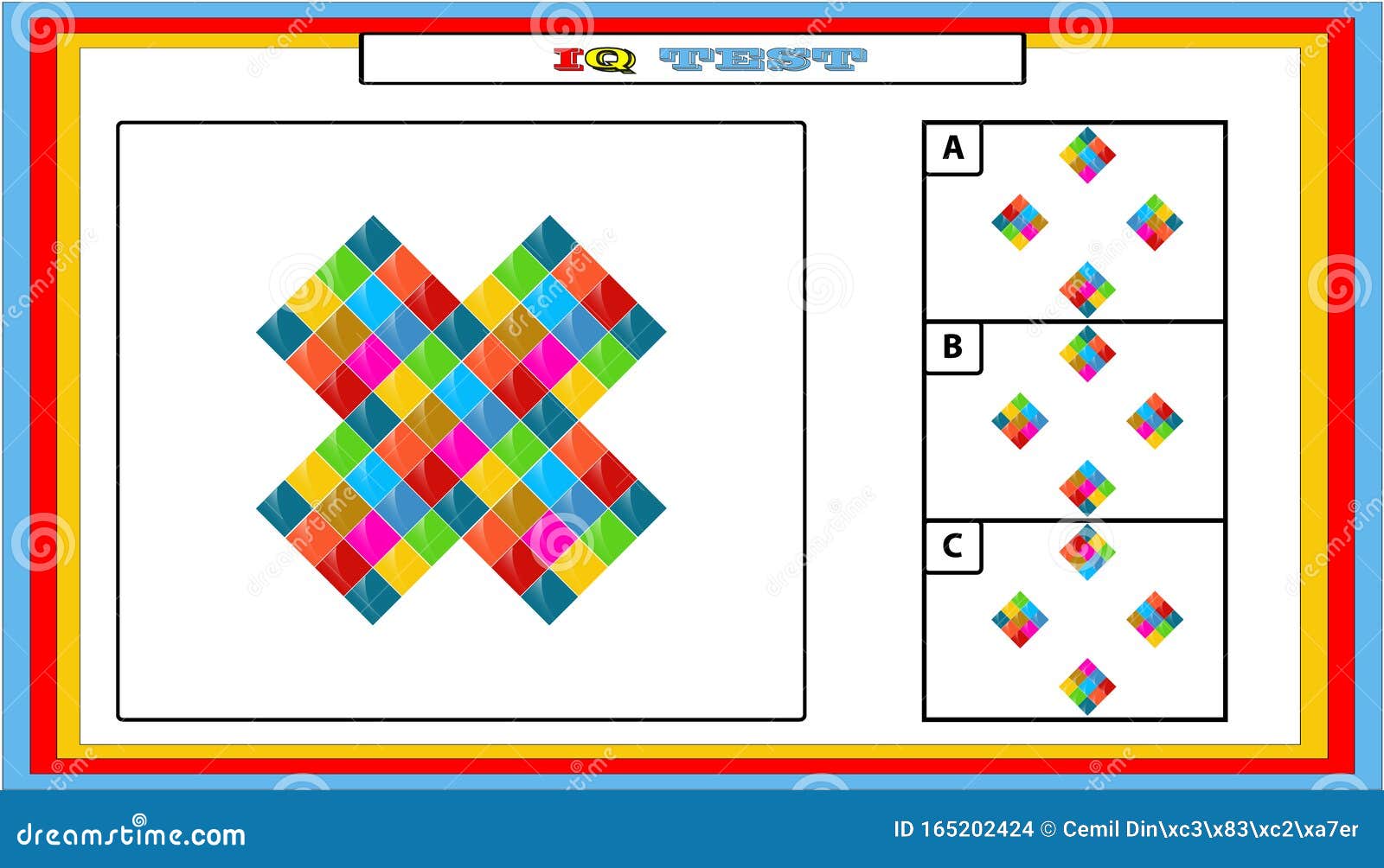 IQ Test. Choose Correct Answer. Set of Logical Tasks Composed of ...