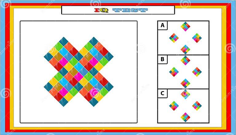 IQ Test. Choose Correct Answer. Set of Logical Tasks Composed of ...