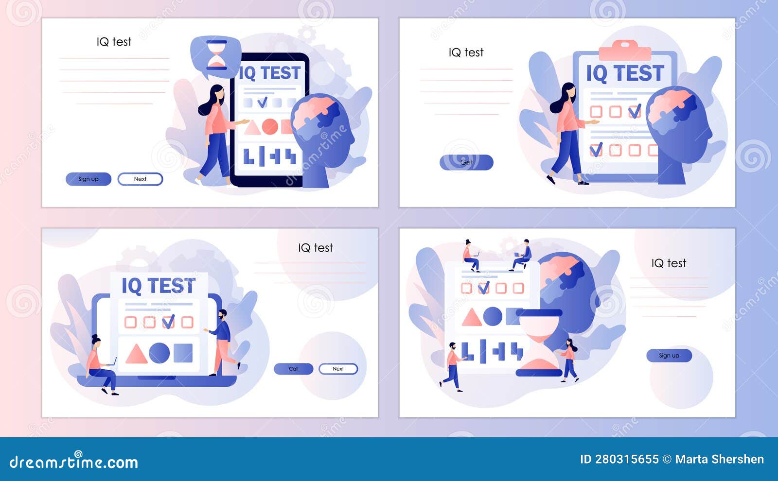 IQ Test. Intelligence Quotient. Tiny People Determine Cognitive ...