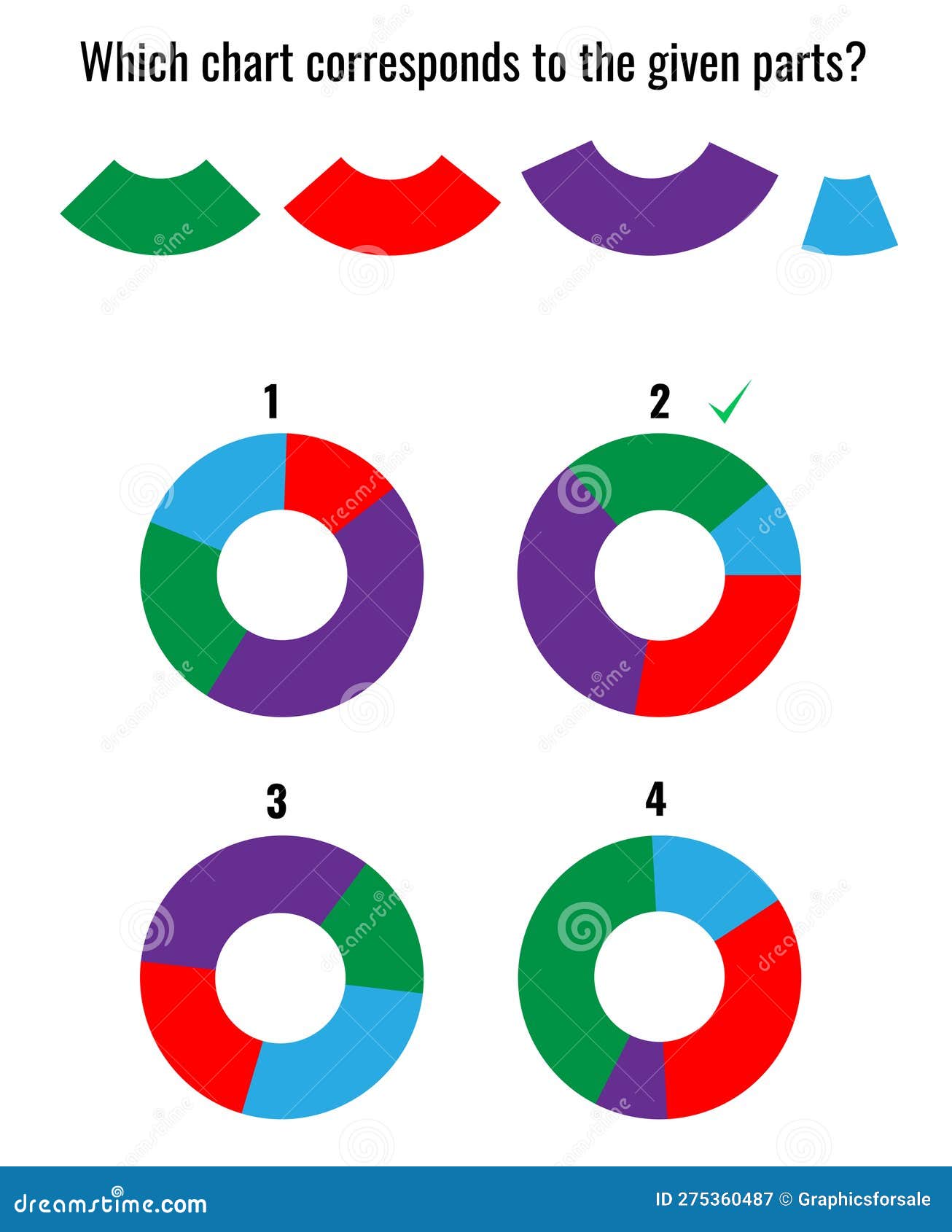 IQ Test Question with Pie Chart Colorful Elements Stock Vector ...