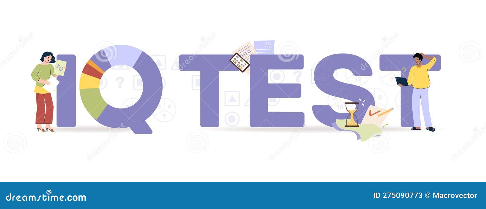 IQ Test Text Composition stock vector. Illustration of study - 275090773