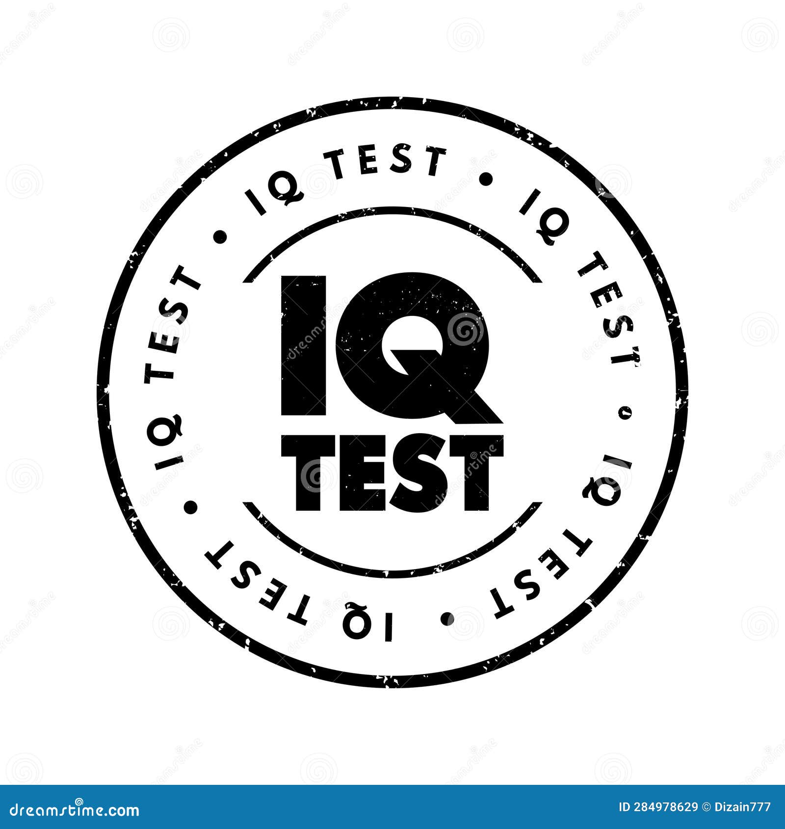 Iq Test Text Stamp, Concept Background Stock Illustration ...