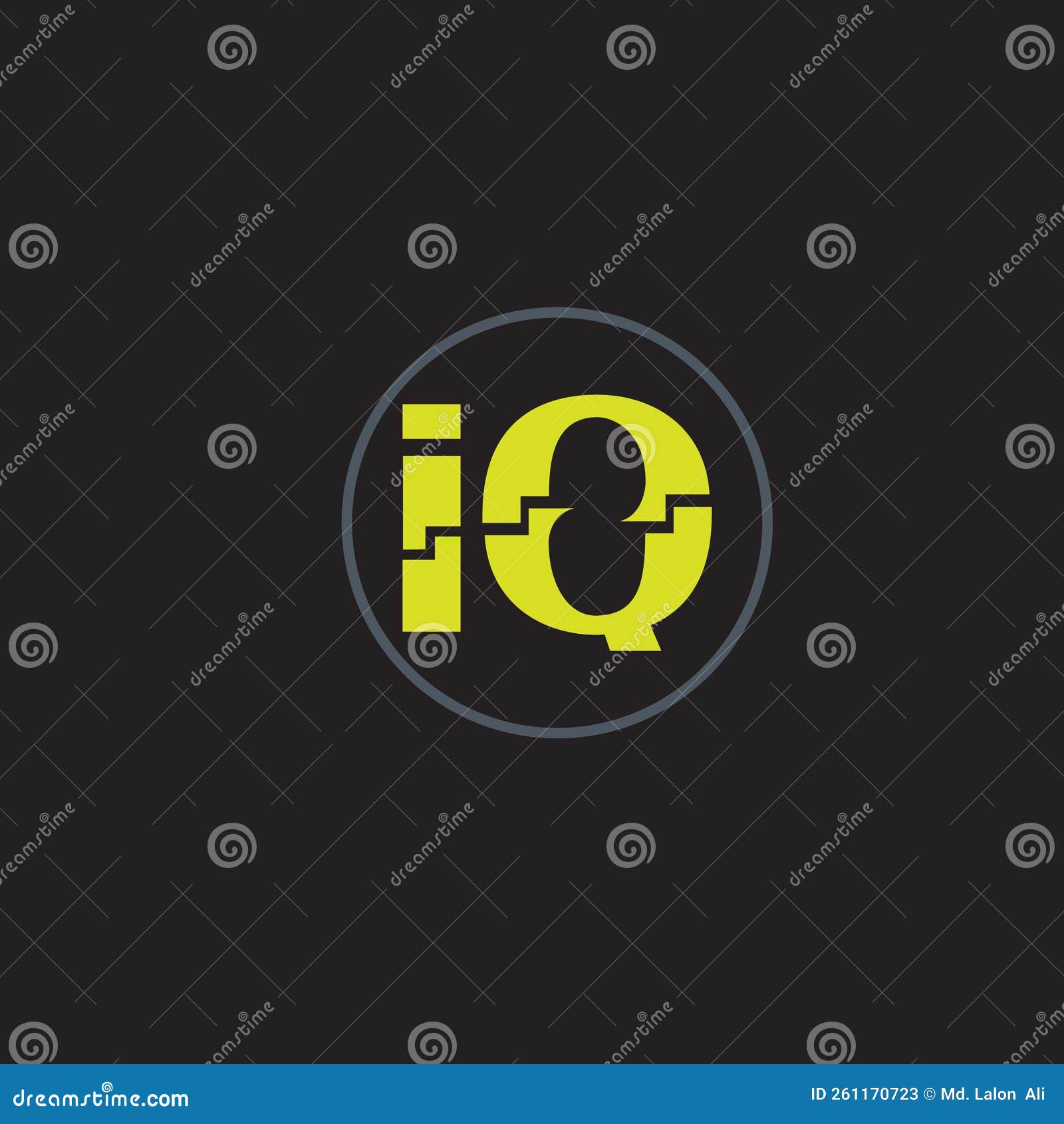 IQ Text Logo Design stock vector. Illustration of signage - 261170723