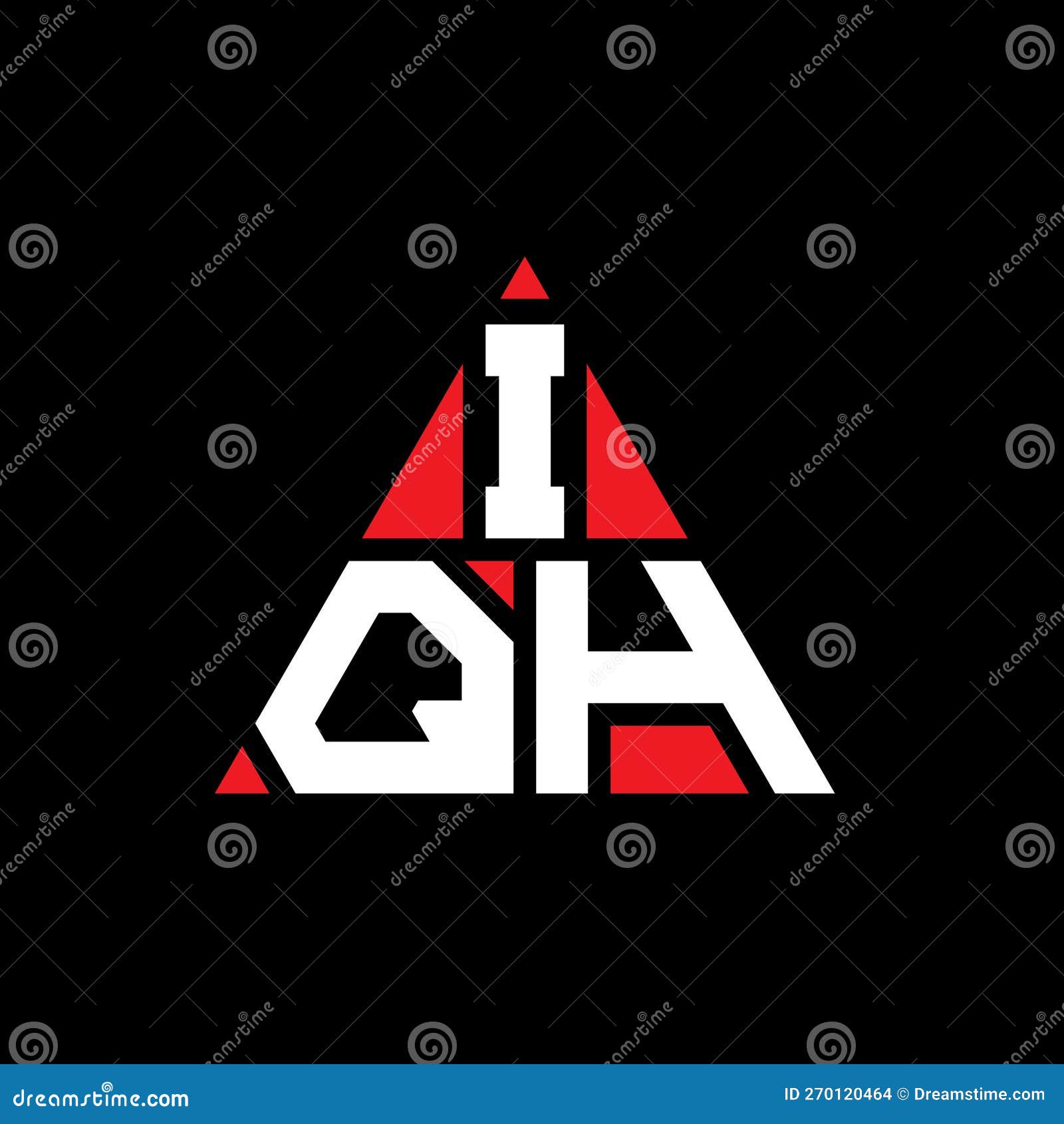IQH Triangle Letter Logo Design with Triangle Shape. IQH Triangle Logo ...