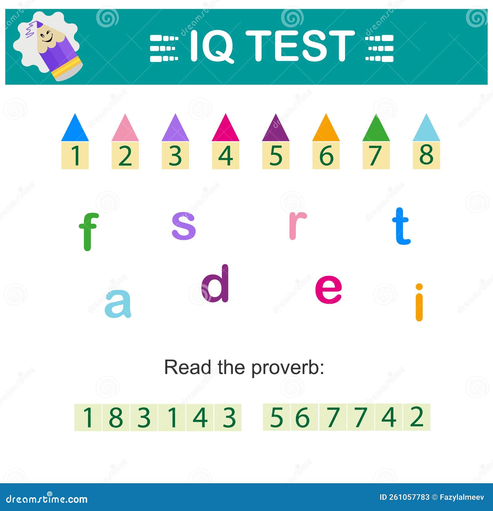 IQ Test. Read the Proverb.Intelligence Puzzle, Visual Intelligence ...