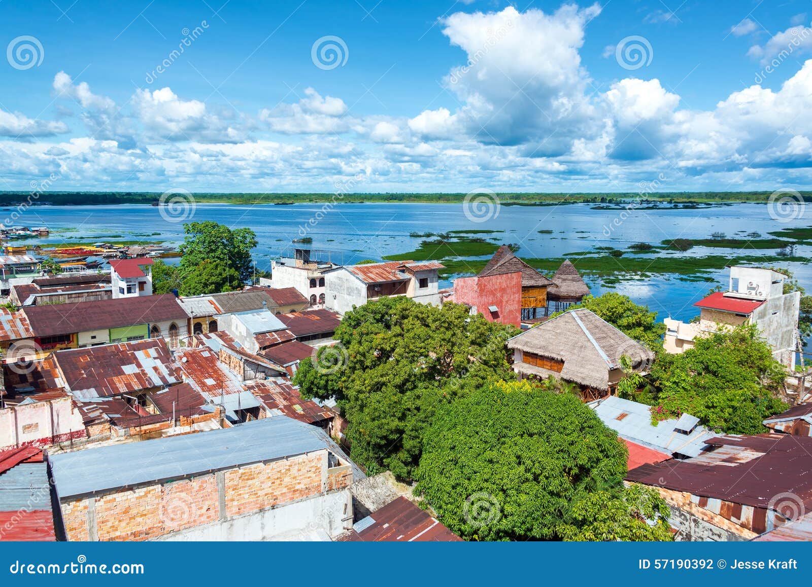 Iquitos and River stock photo. Image of rainforest, landscape - 57190392