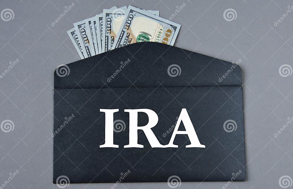 IRA - Acronym on a Black Envelope with Banknotes on a Gray Background ...