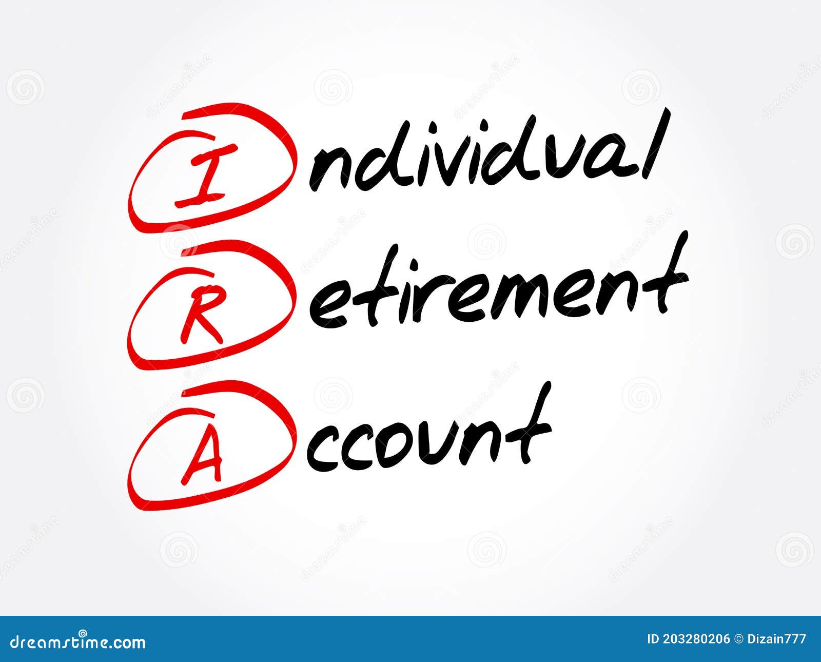 IRA Acronym, Concept Background Stock Illustration - Illustration of ...