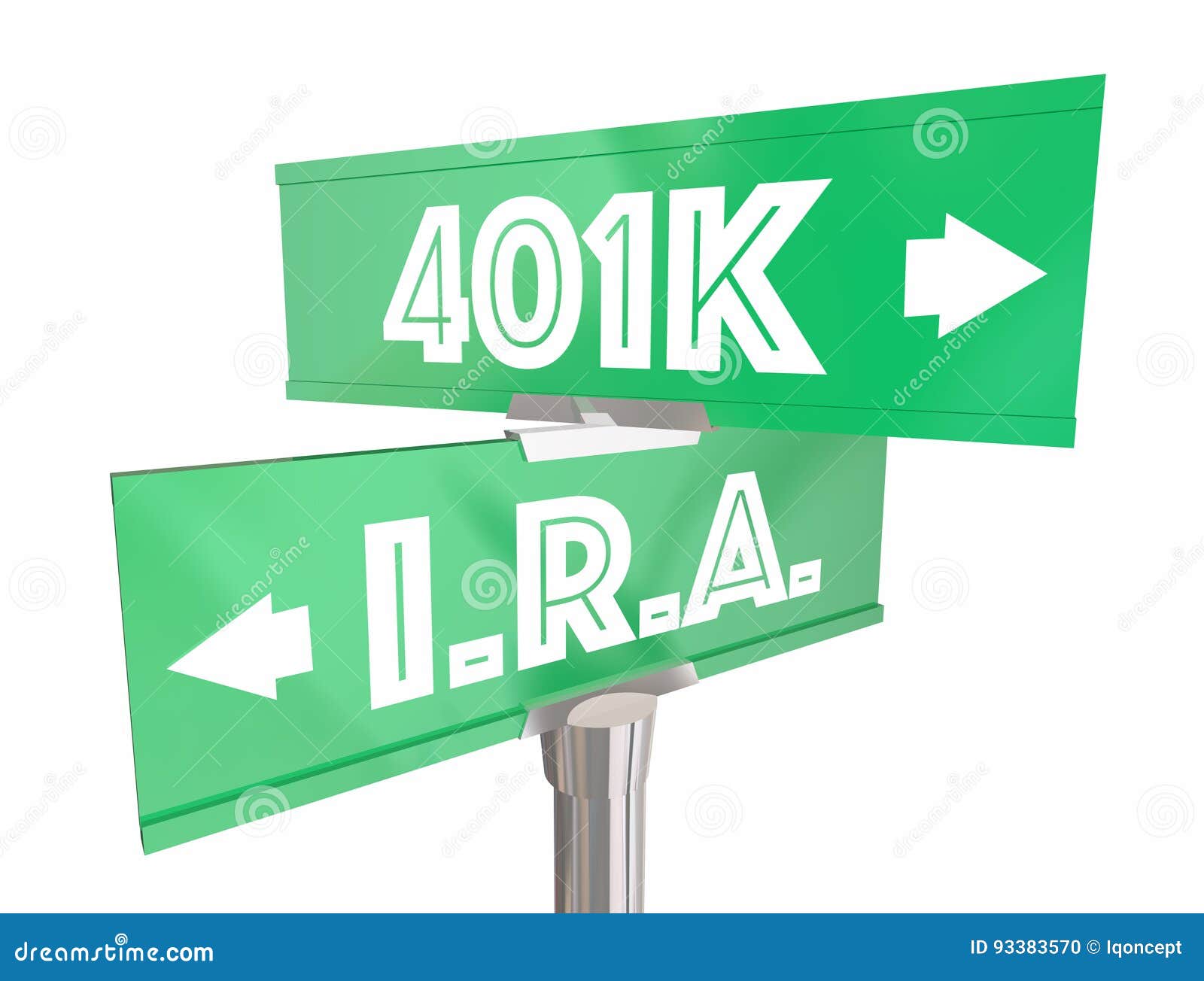 IRA Vs 401K Dwudrogowej Ulicy Drogowi Znaki Ilustracji - Ilustracja ...