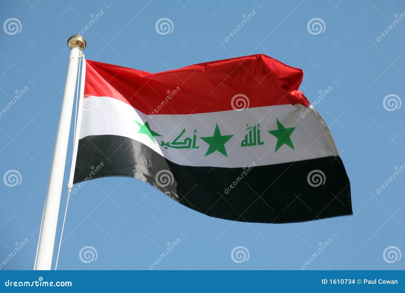 Iraakse vlag stock foto. Image of genaturaliseerd, midden - 1610734