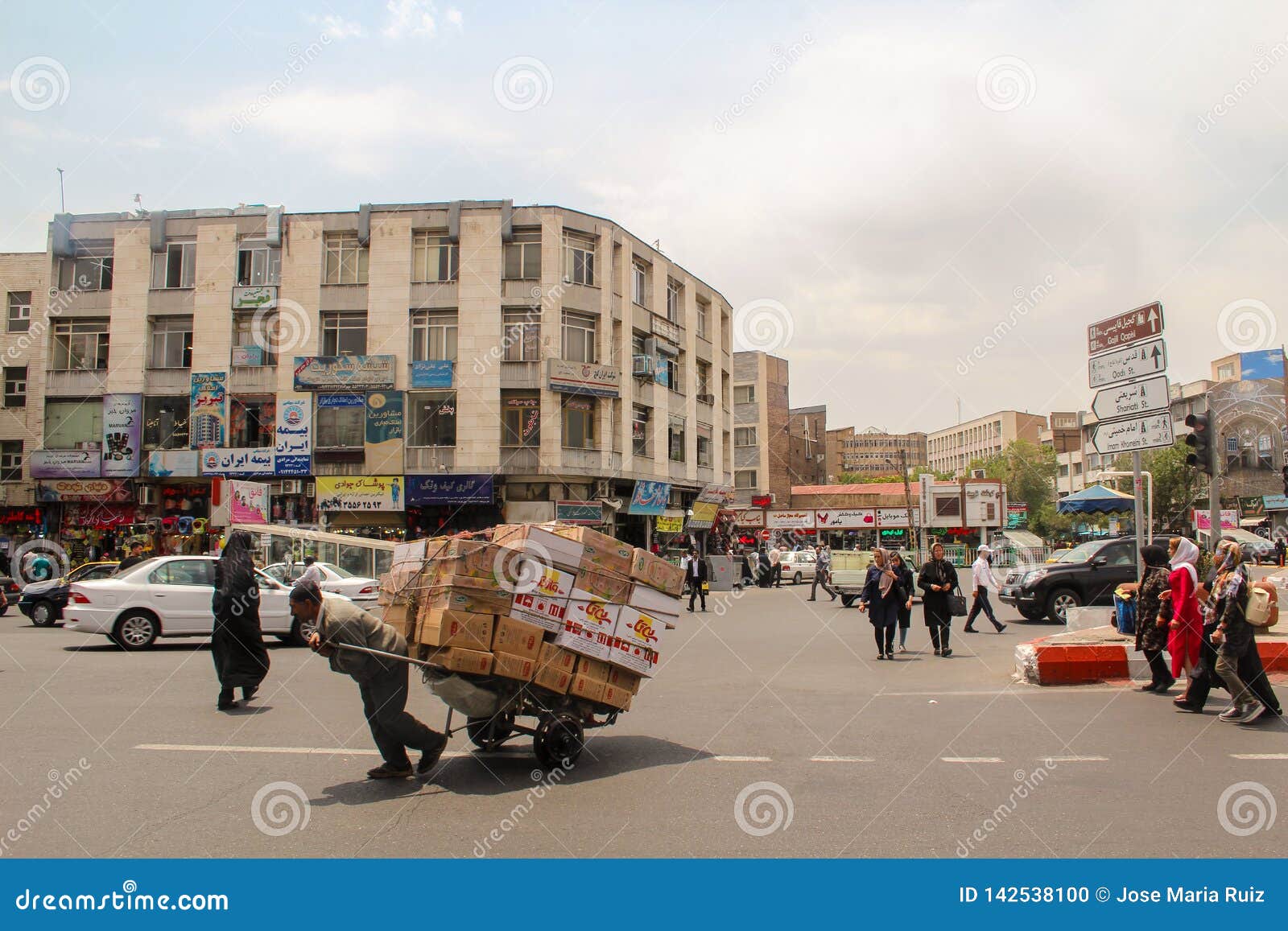 Tabriz, Iran - 10 July 2017: Street of Iran with a Carrier in the ...