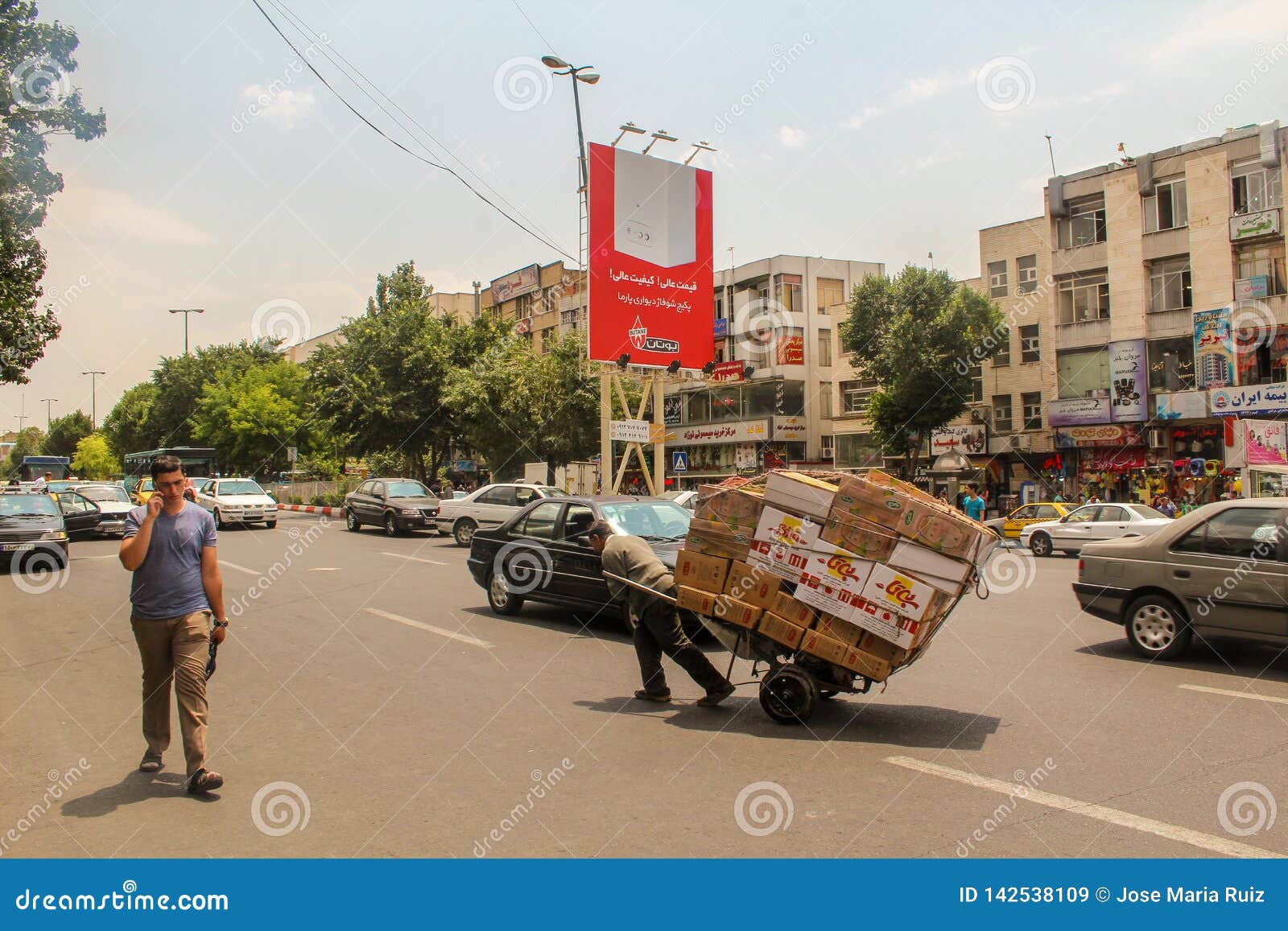 Tabriz, Iran - 10 July 2017: Street of Iran with a Carrier in the ...