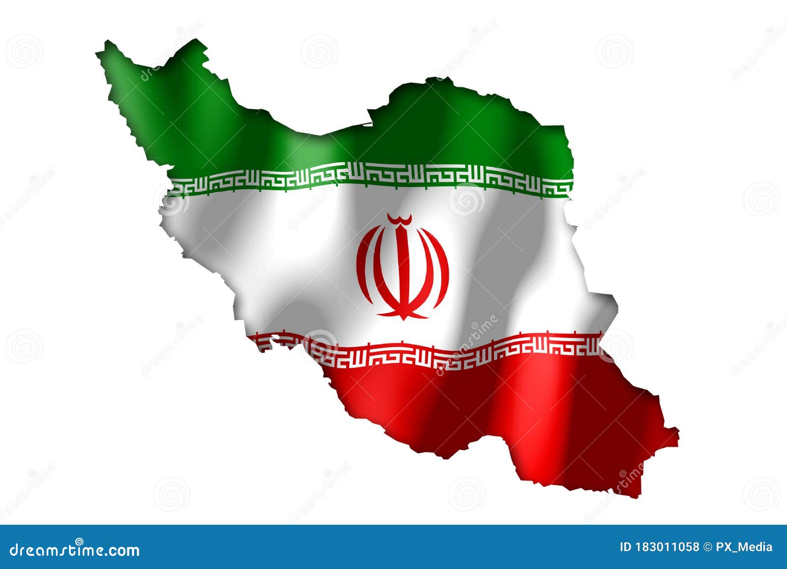 Iran - Country Flag and Border Shape Stock Illustration - Illustration ...