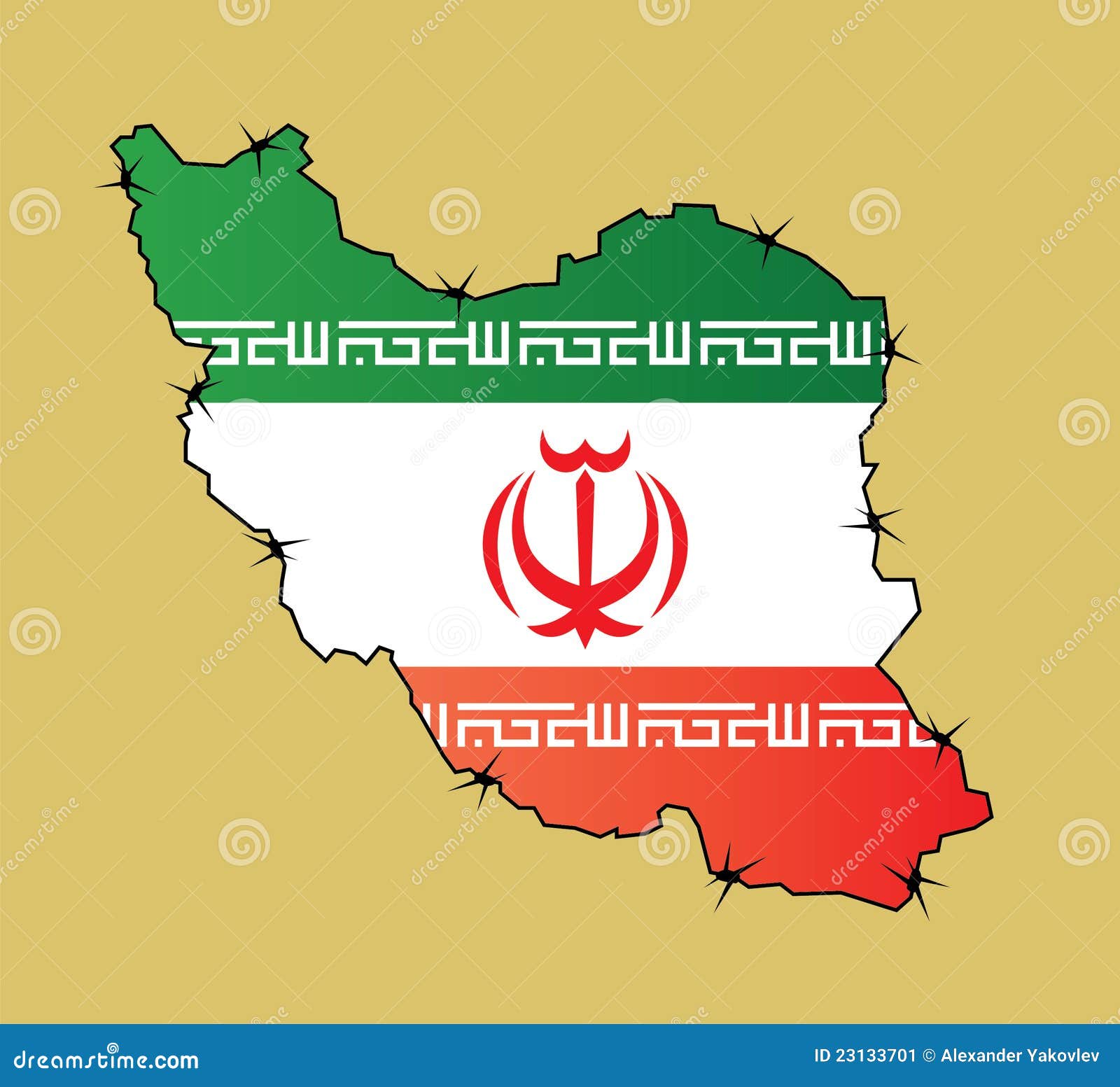 Iran stock vector. Illustration of flag, profile, drawing - 23133701