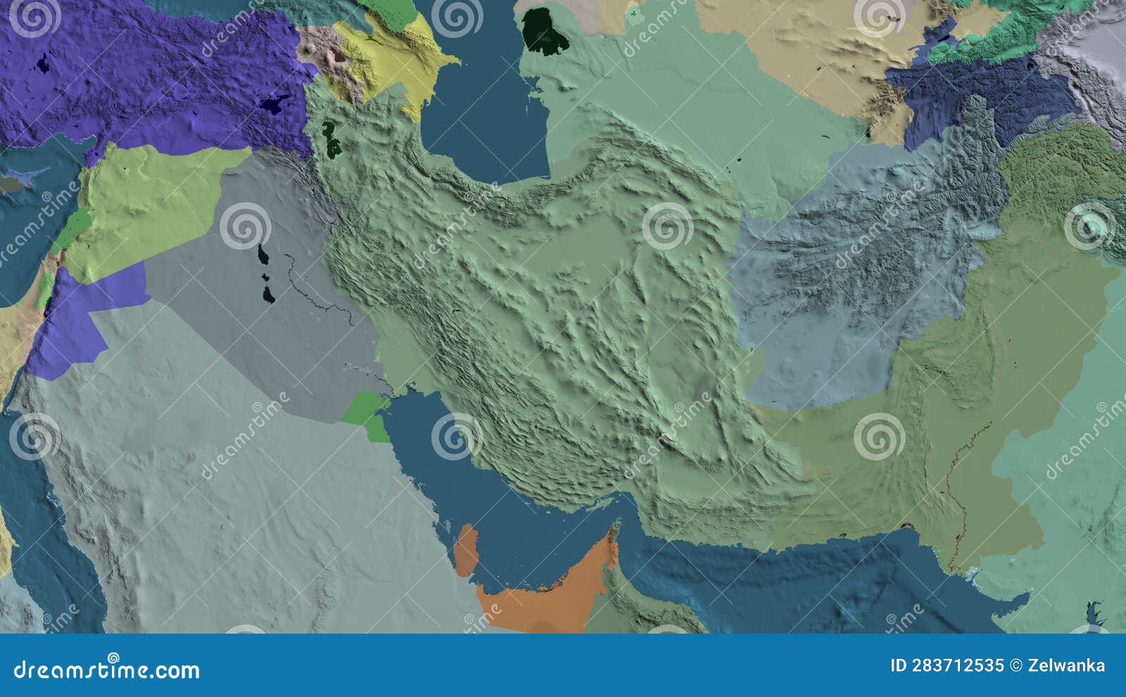 Iran Area. Administrative Map Stock Illustration - Illustration of ...
