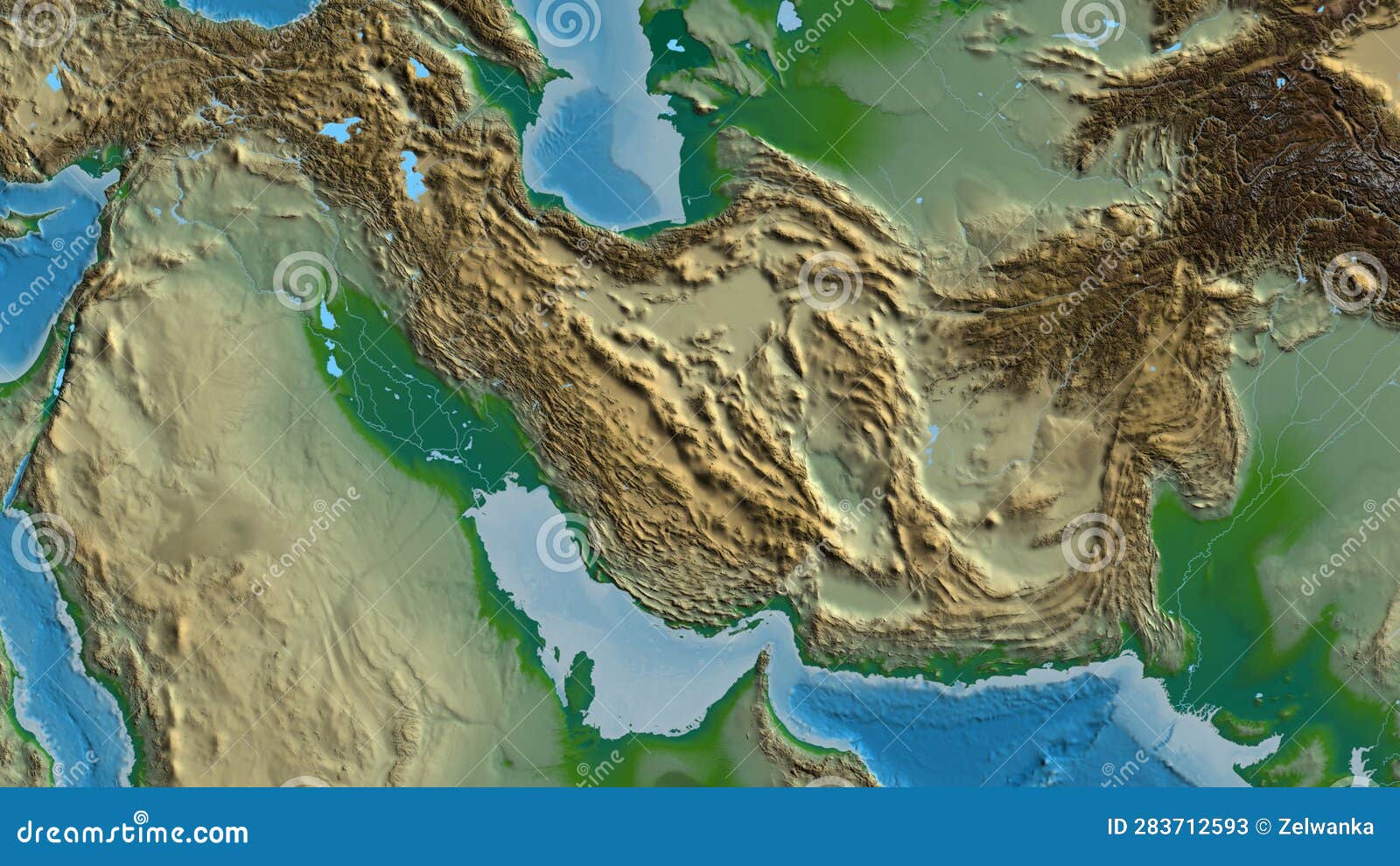 Plateau of iran physical map