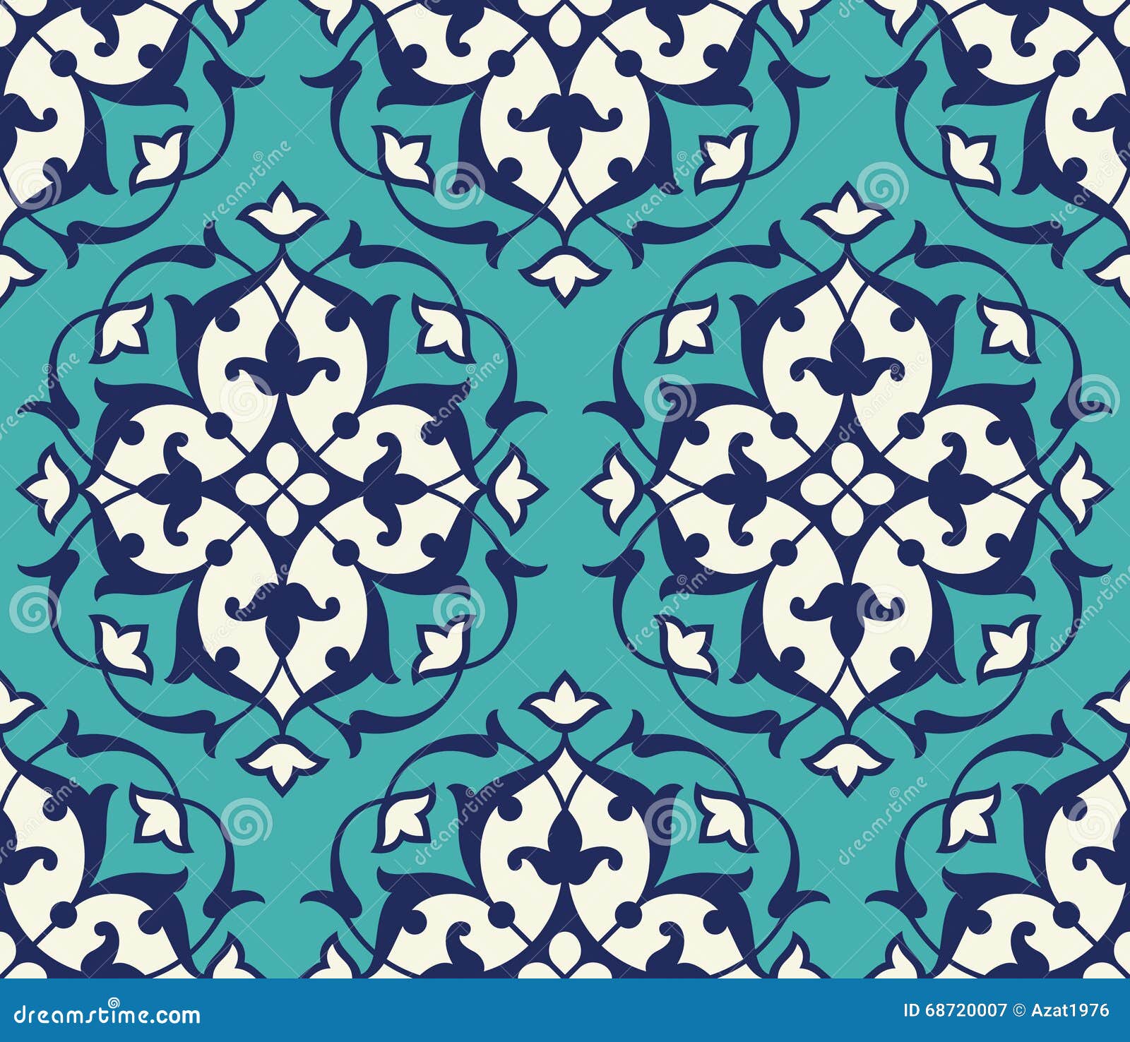 Iran Blue Seamless Pattern stock vector. Illustration of arabic - 68720007