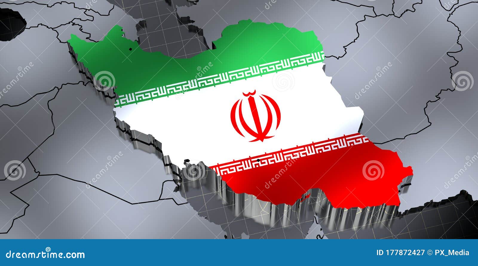 Iran - borders and flag stock illustration. Illustration of shape ...