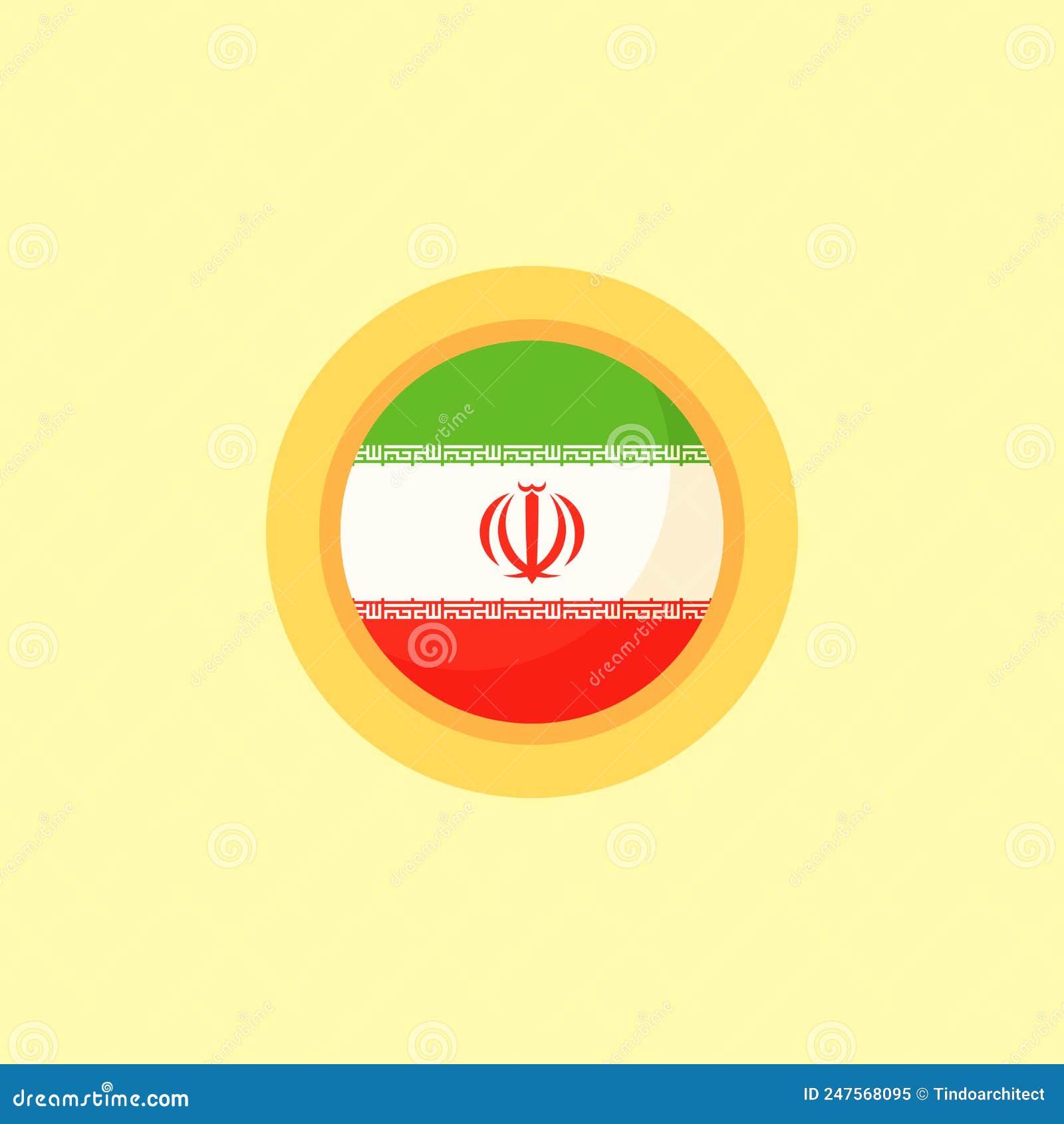 Iran - Circular Flag stock vector. Illustration of flat - 247568095