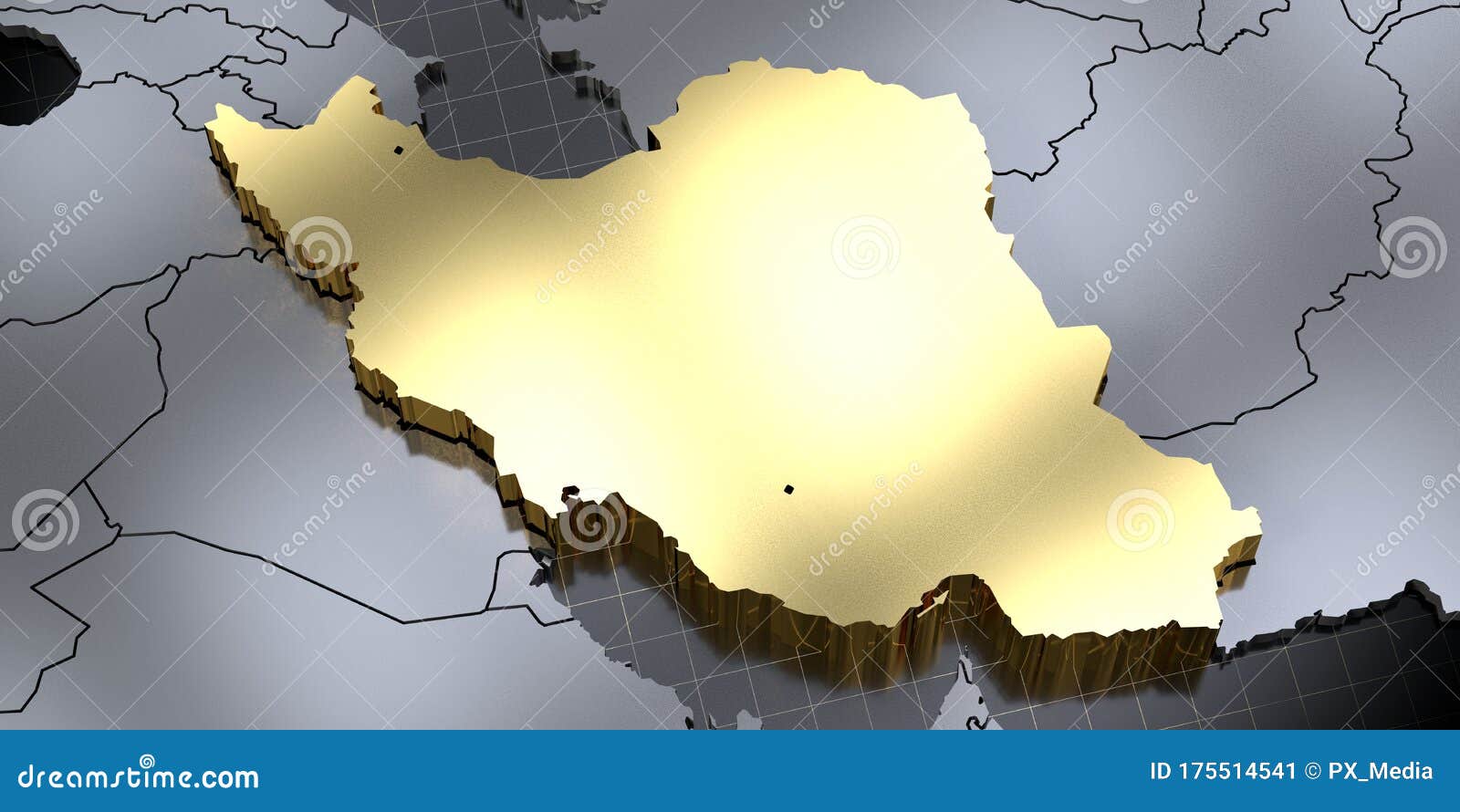 Iran - Country Shape - 3D Illustration Stock Illustration ...